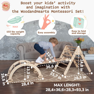 WoodandHearts 93.3'' W Wood Climber | Wayfair