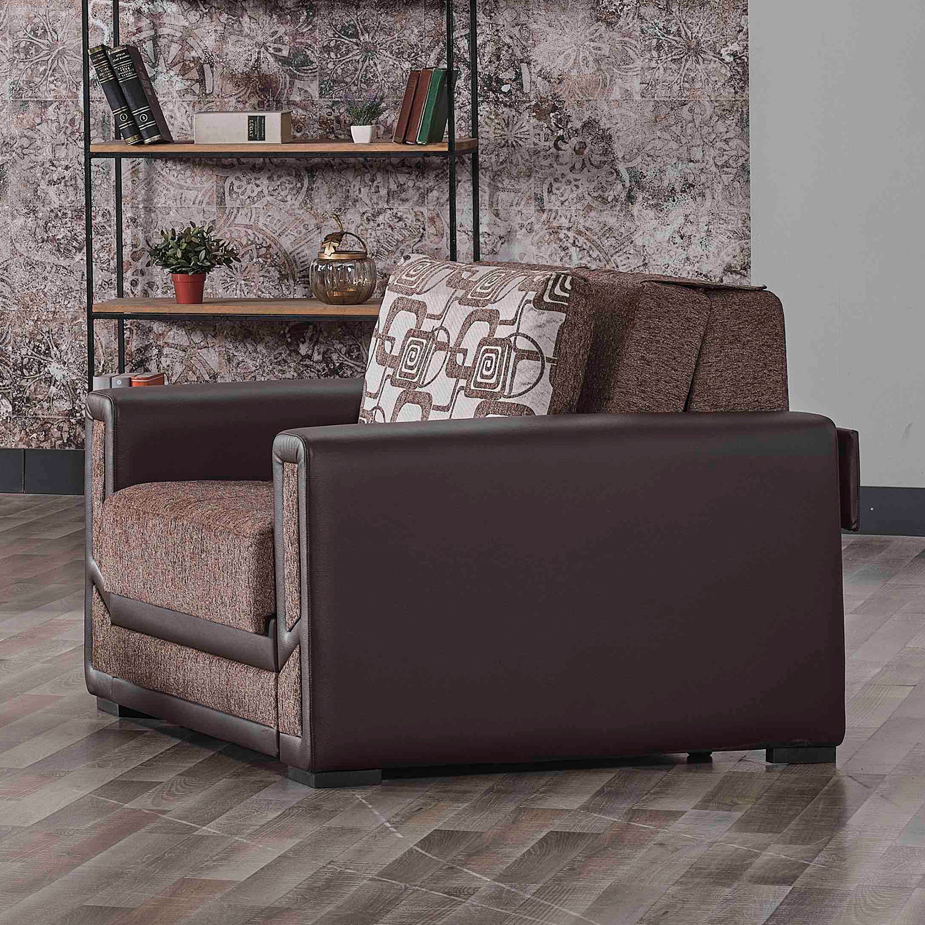 Hokku Designs Upholstered Convertible Armchair with Storage | Wayfair