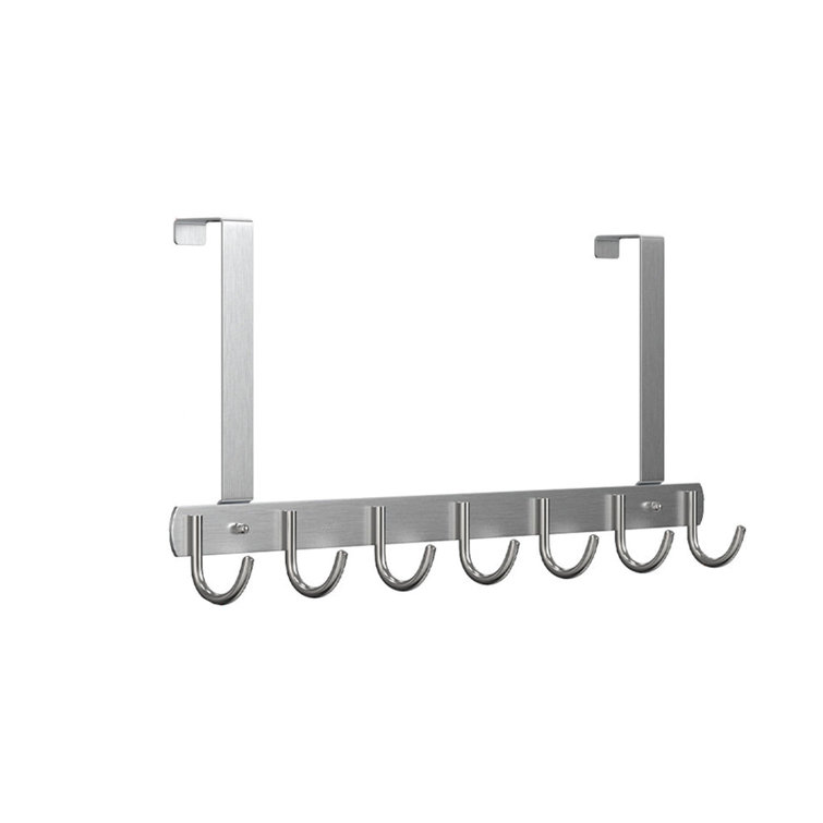 Metro Lane Chloee Long Stainless Steel - 7 Hooks Over-the-Door Hook ...
