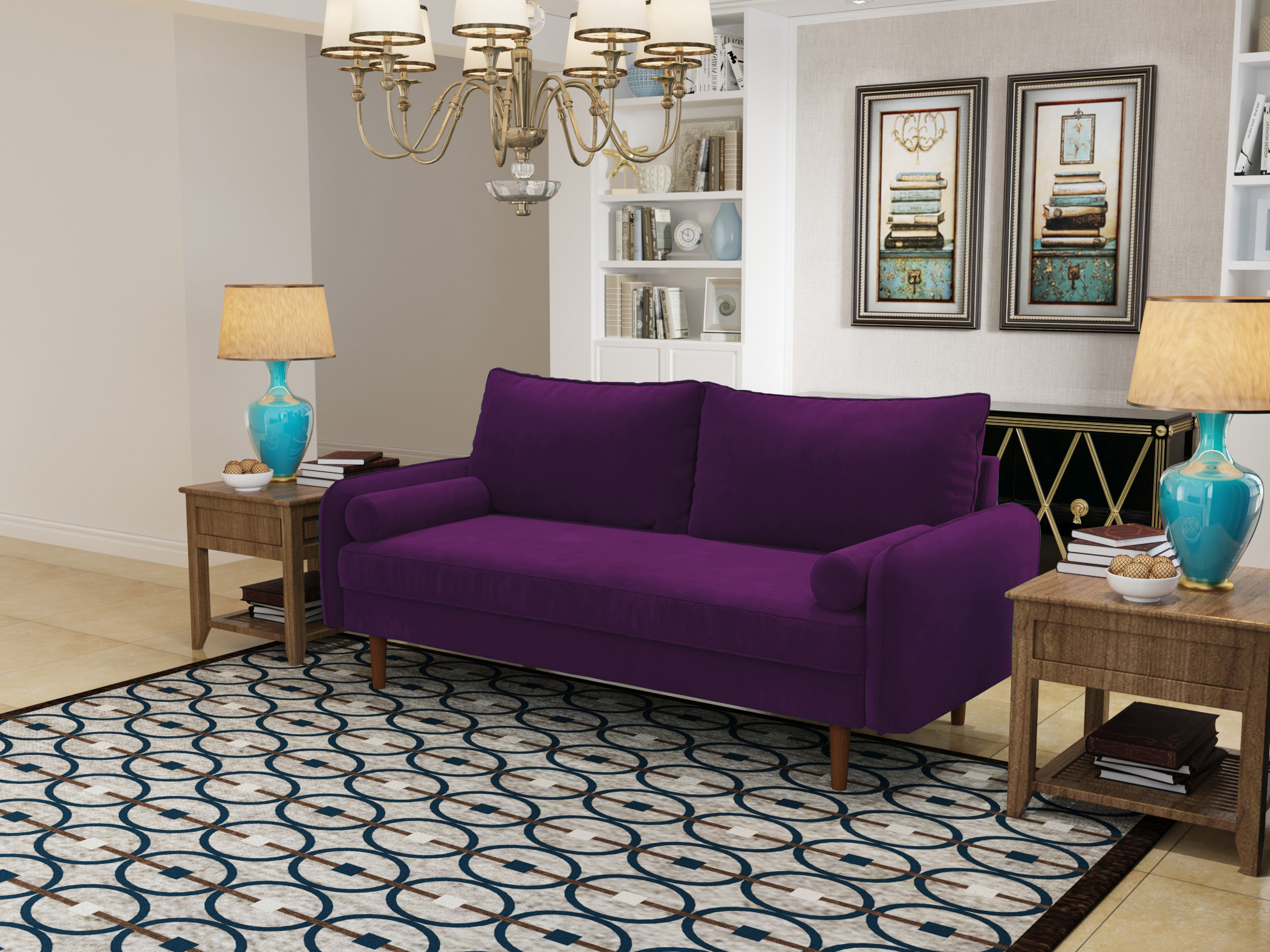 Mercer41 Jebadiah 71" Velvet Round Arm Sofa | Wayfair