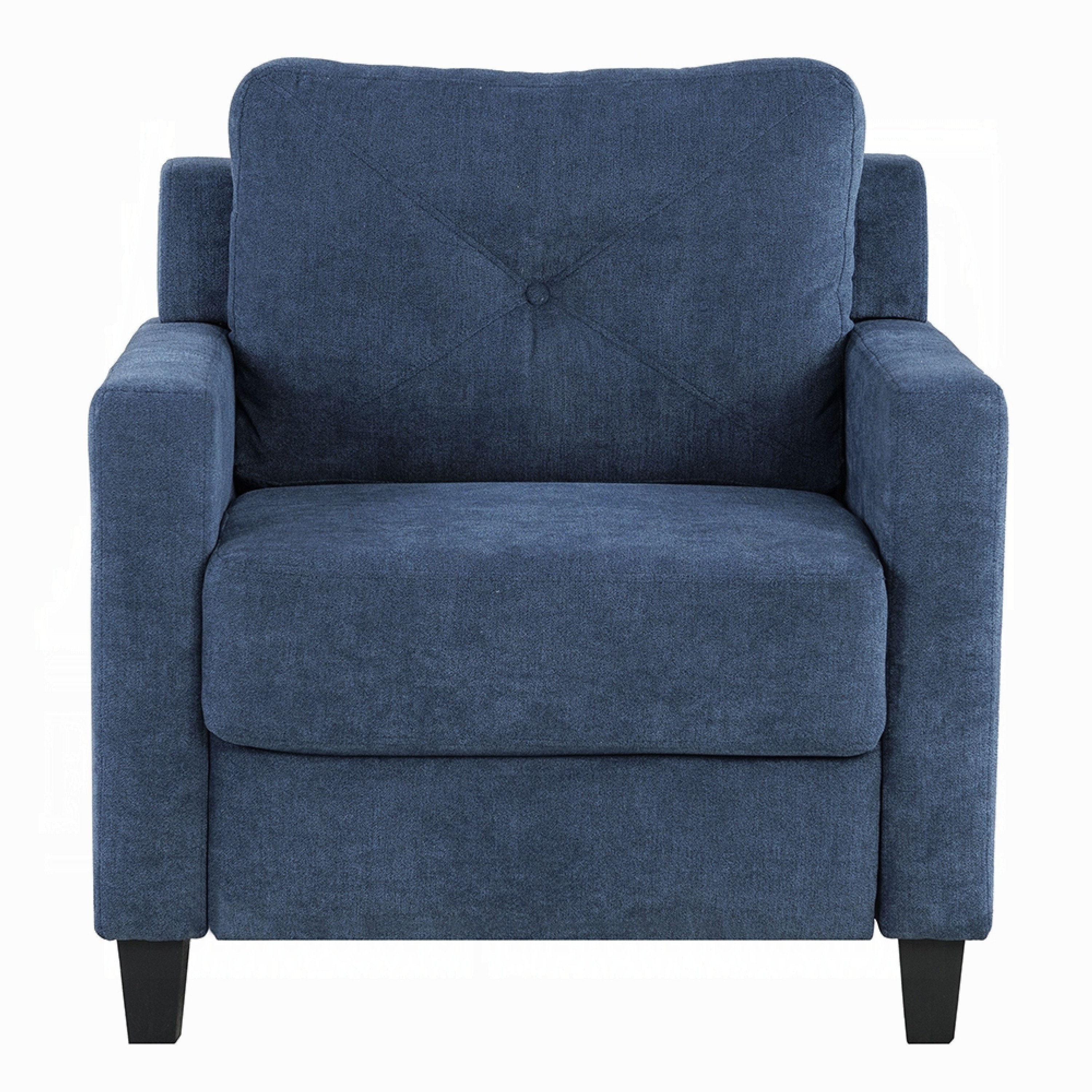 Benjara Royi Accent Chair, Track Armrest, Fabric Seat W Tufted Backrest ...