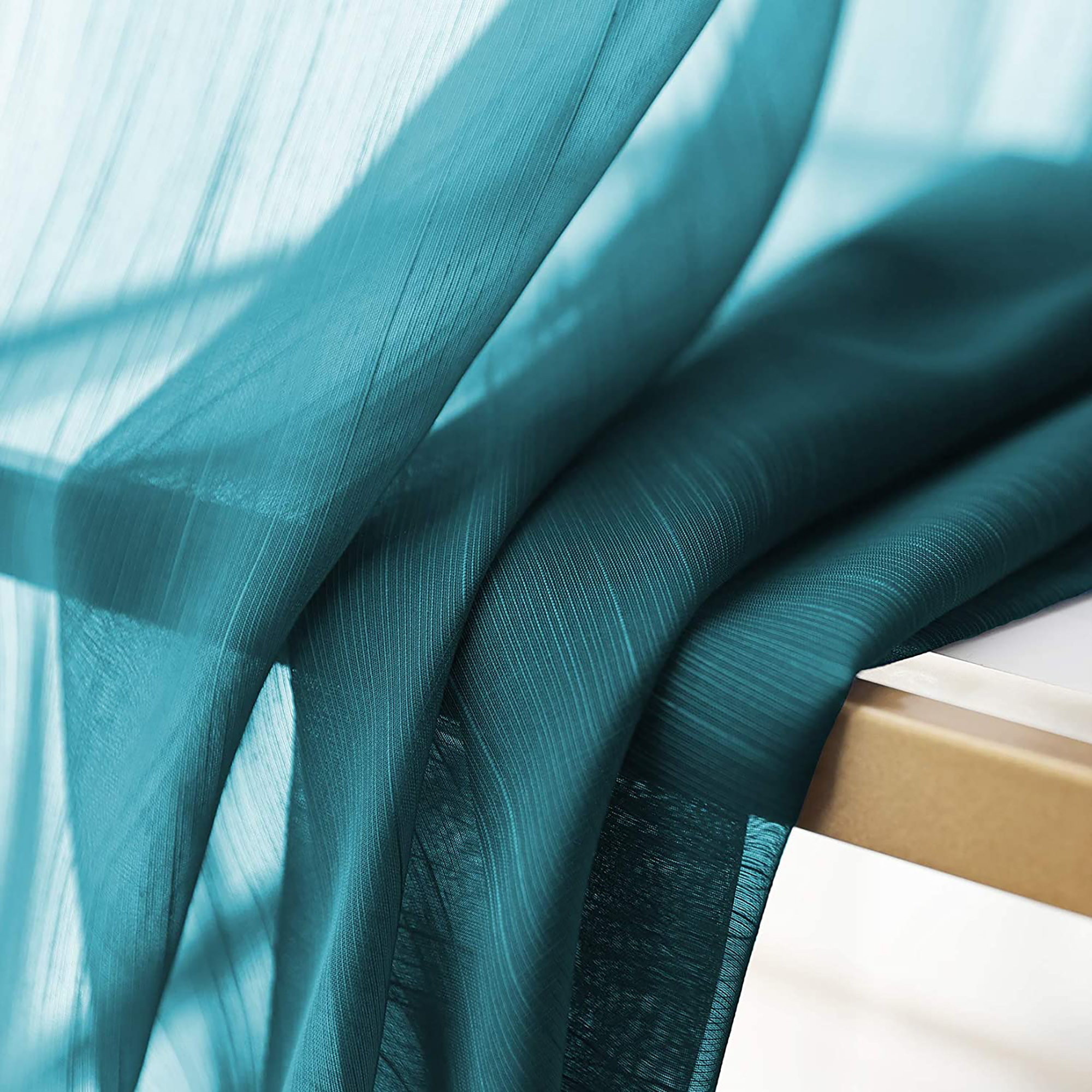 Eider & Ivory™ Solid Color Sheer Rod Pocket Curtain Panels & Reviews ...