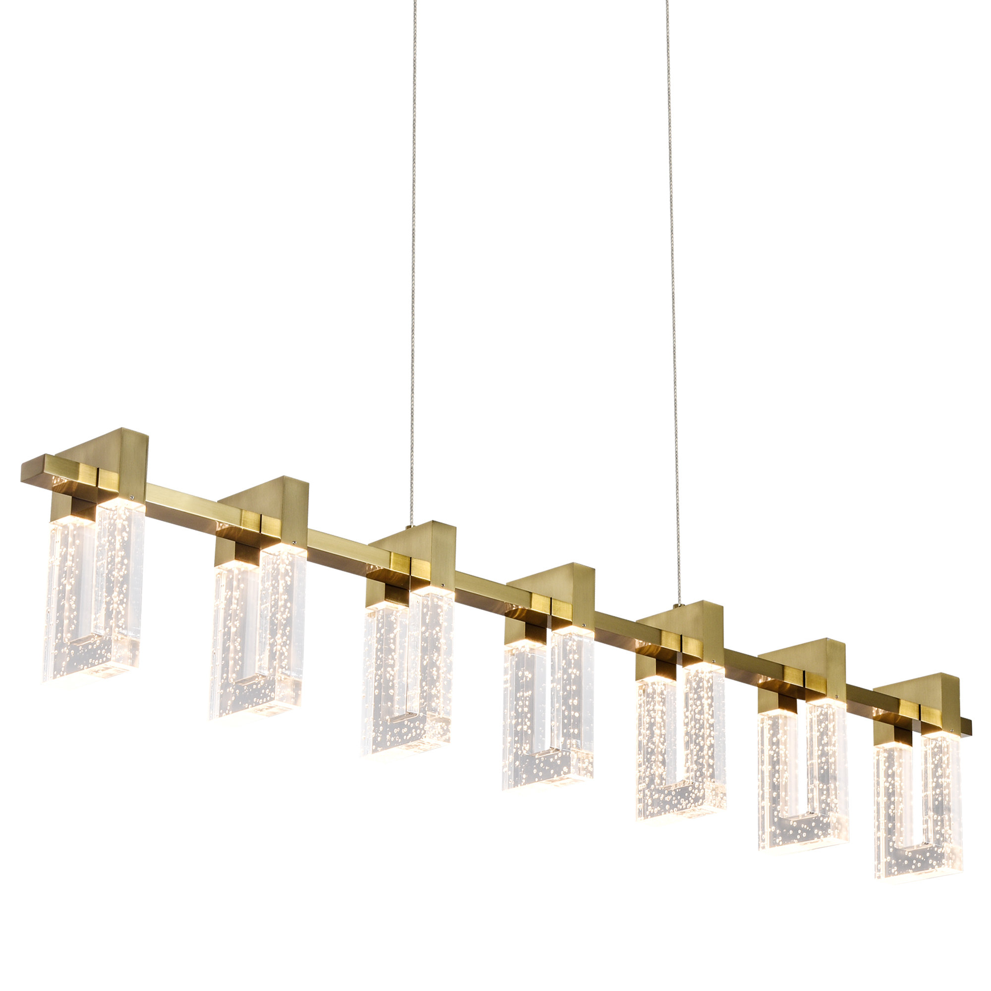 VONN Lighting Sorrento 40-in 7-Light Plank Pendant Height Adjustable ...