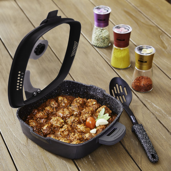 Stoneline 3L Non-Stick Cast Aluminium Saute Pan with Lid | Wayfair.co.uk