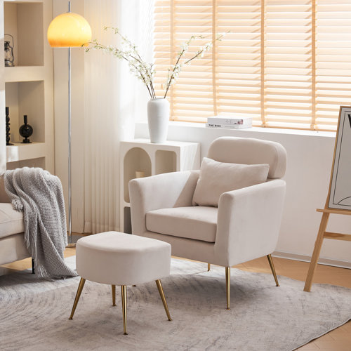 Ivory & Cream Accent Chairs You'll Love | Wayfair