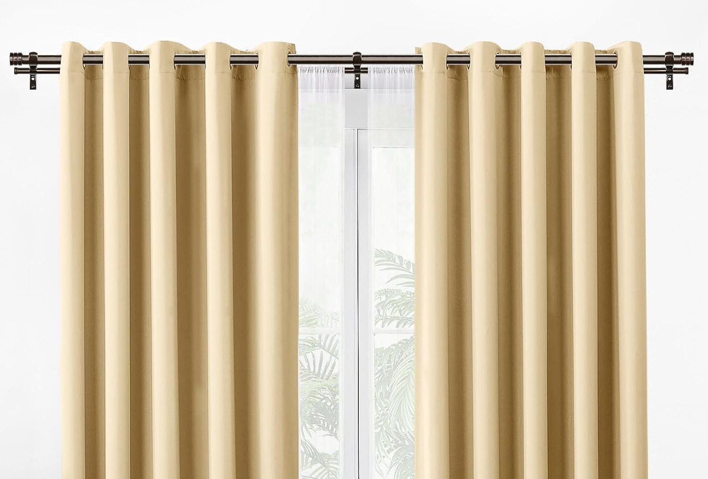 Everly Quinn The 1 Inch Double Curtain Rods 140 to 195 Inches, Heavy ...