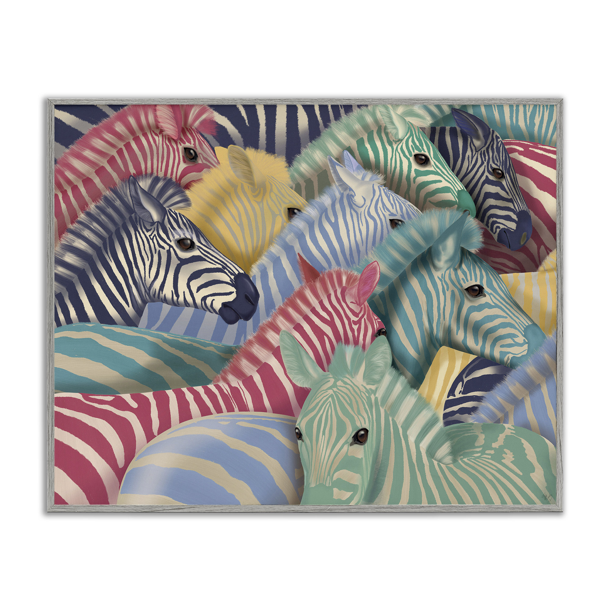 Dakota Fields Modern Hued Zebras Giclee Art by Fab Funky | Wayfair