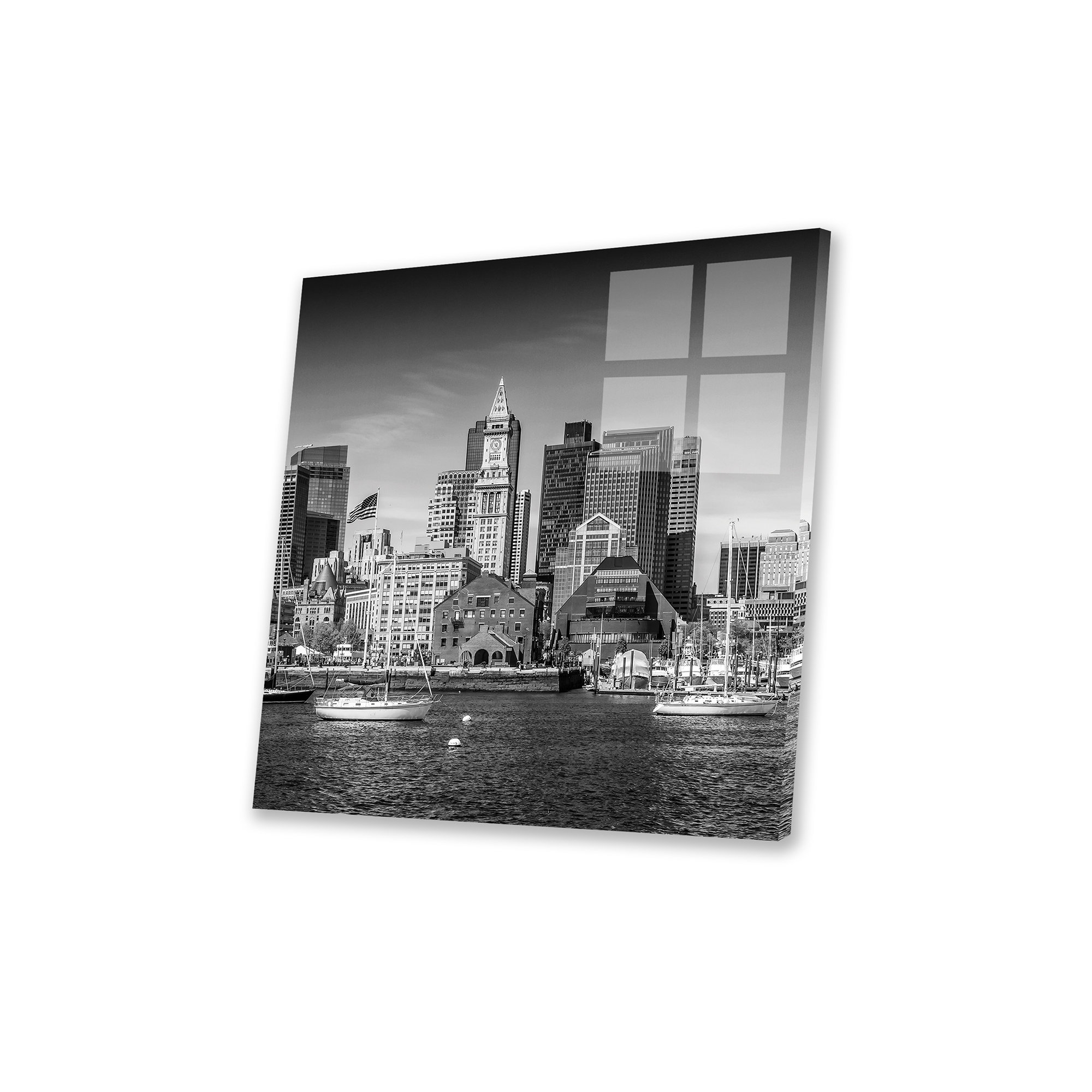 Ebern Designs Boston Skyline | Monochrome Print On Acrylic Glass ...