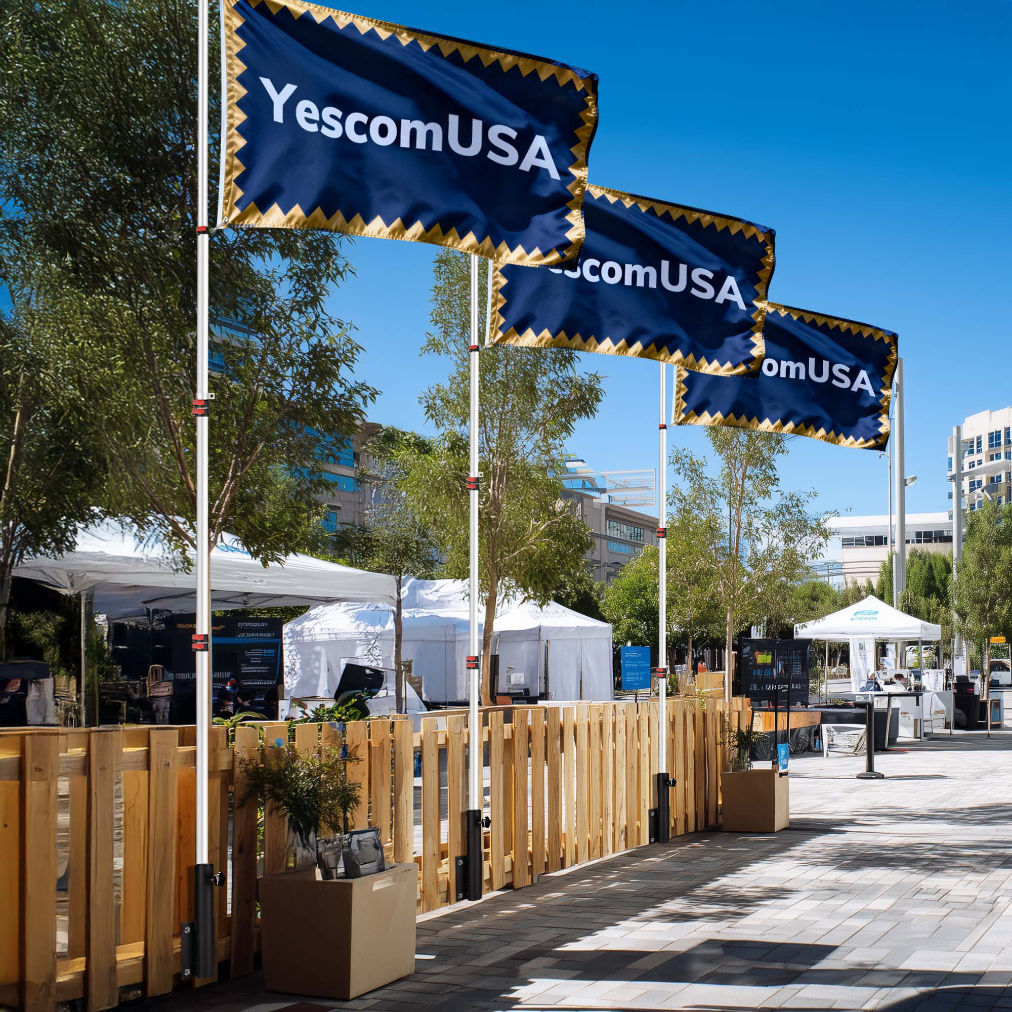 Arlmont & Co. 20Ft Telescoping Flagpole with Dock/Deck Mount Display ...