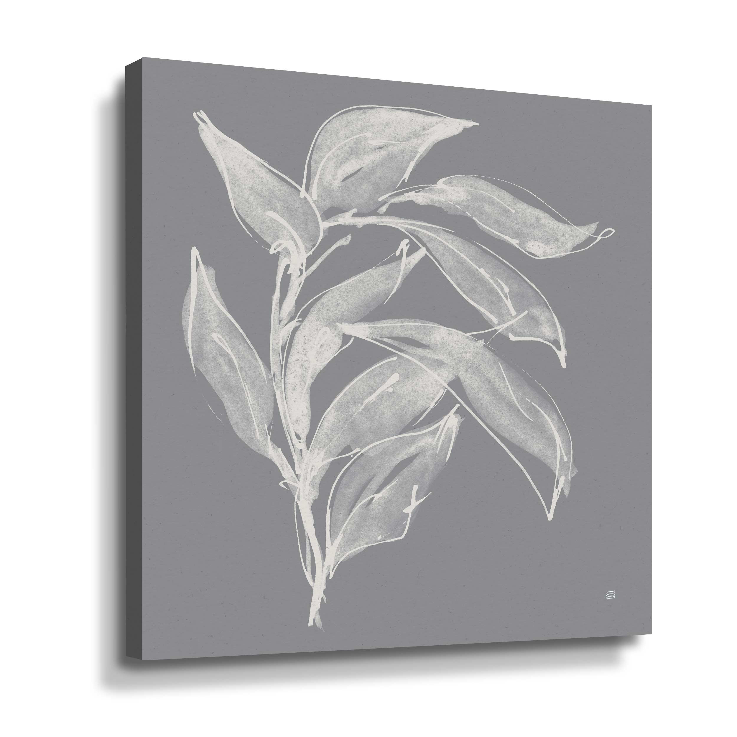 Winston Porter Branch I Gray Gallery Wrapped Canvas | Wayfair