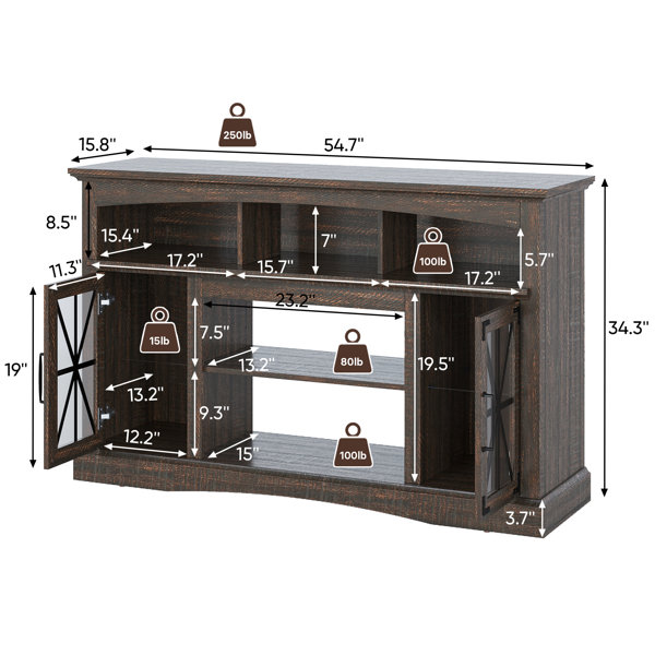 Laurel Foundry Modern Farmhouse® Visconti LED Farmhouse Media Console ...