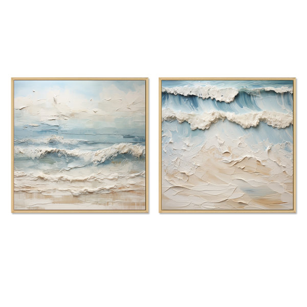 Dovecove Beige And Blue Coastal Beach Paint - Coastal Beach Square ...