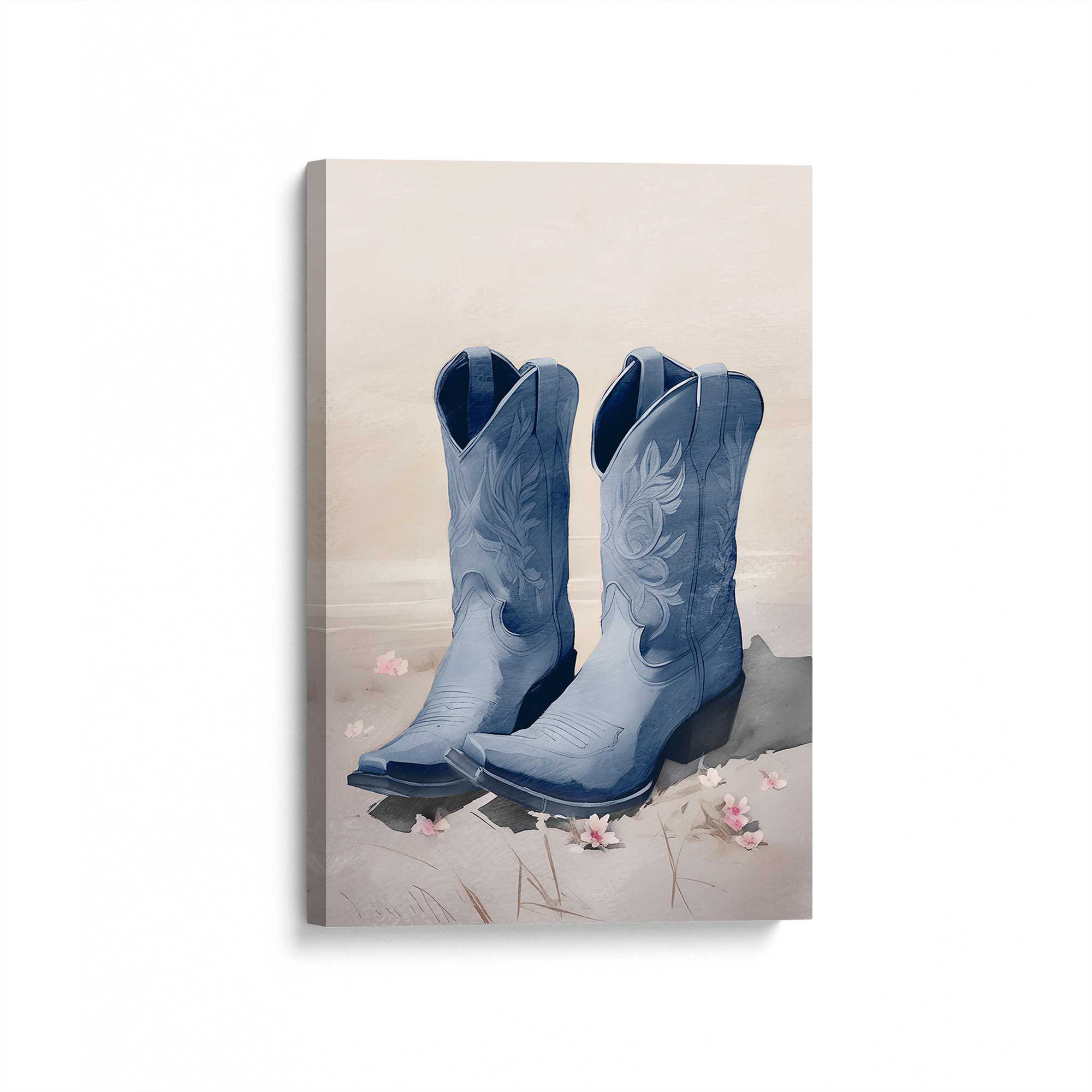 Millwood Pines Cowboy Essentials in Blue I Wrapped Canvas | Wayfair