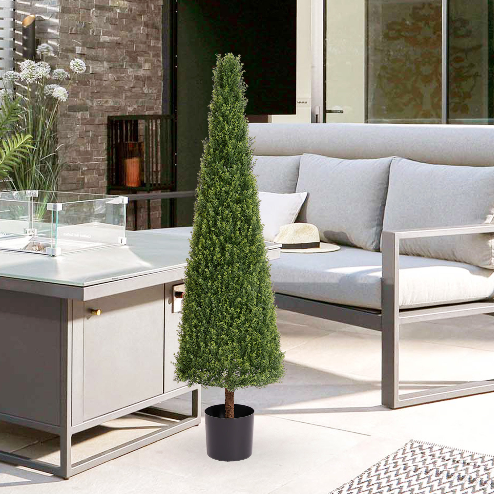 Primrue 5FT Boxwood Topiary Bonsai, Disassembly Faux Conical Tree (1pcs ...