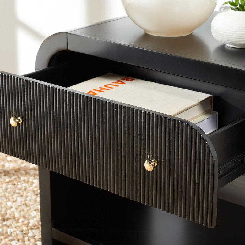 Latitude Run® Curved Nightstand Bedside Table | Wayfair