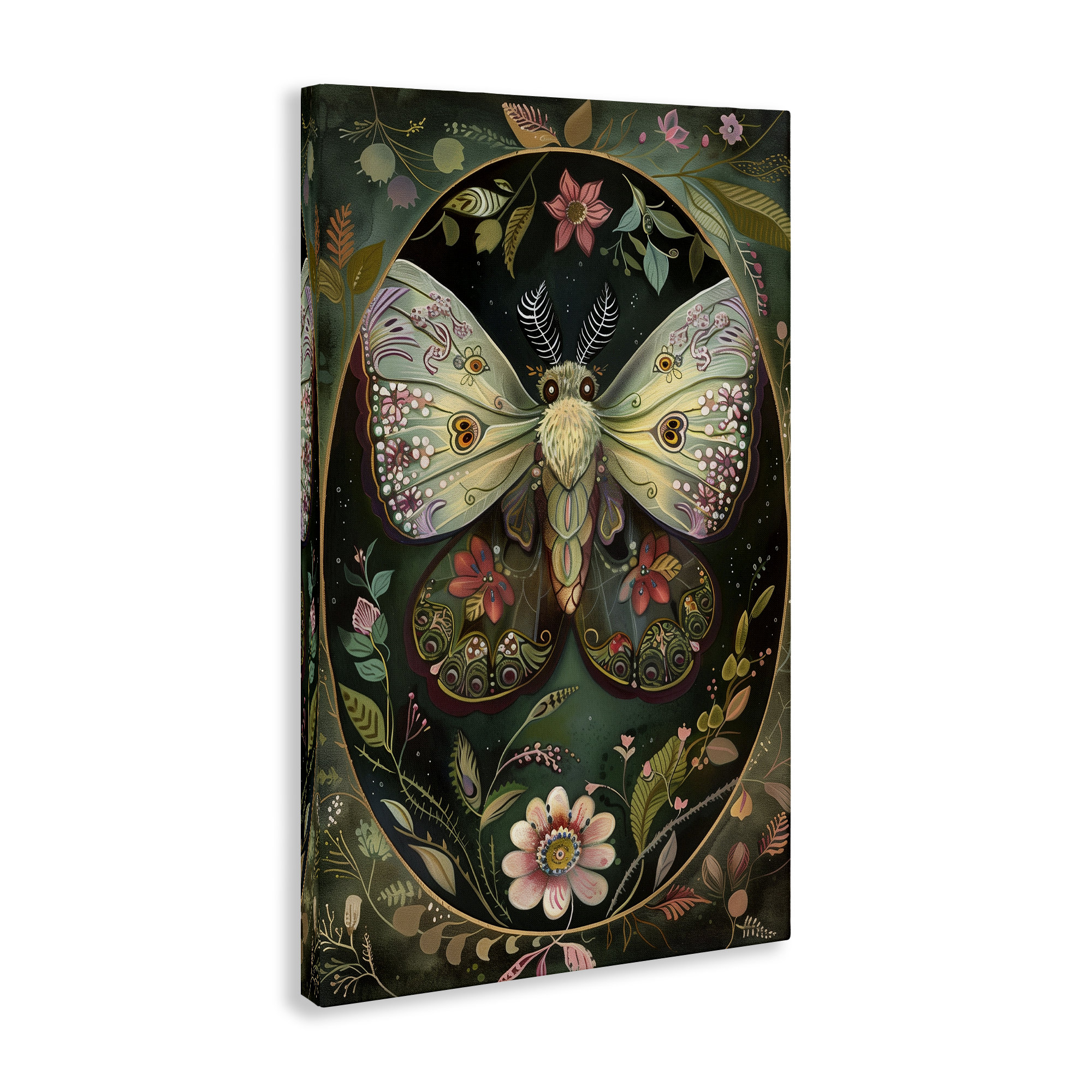 Dakota Fields Green Toned Victorian Moth Canvas, design by The Dutch ...