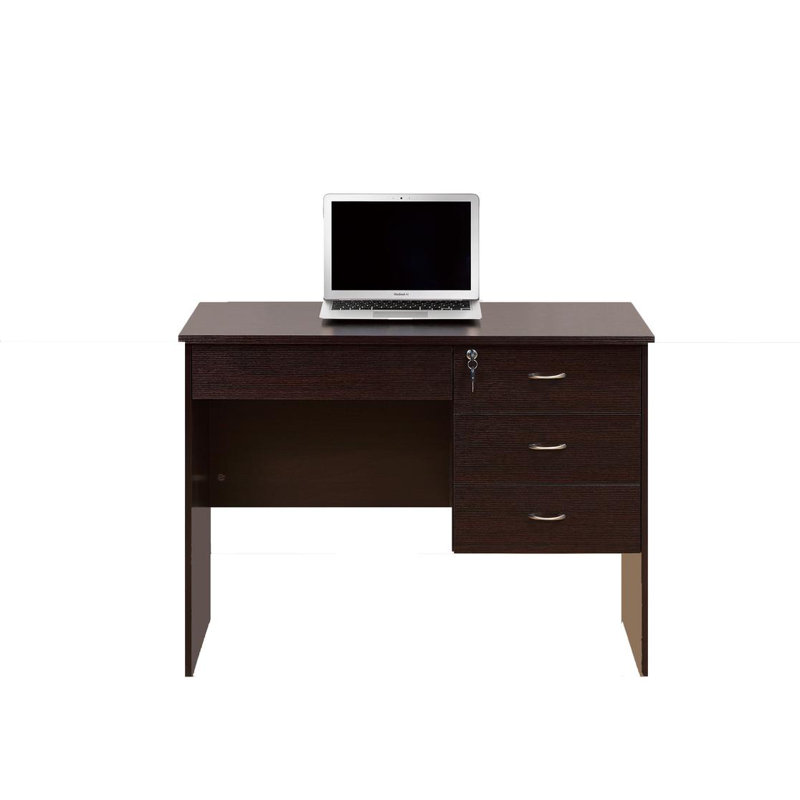 Hokku Designs Espresso Finish Student Desk with Locking Drawers | Wayfair