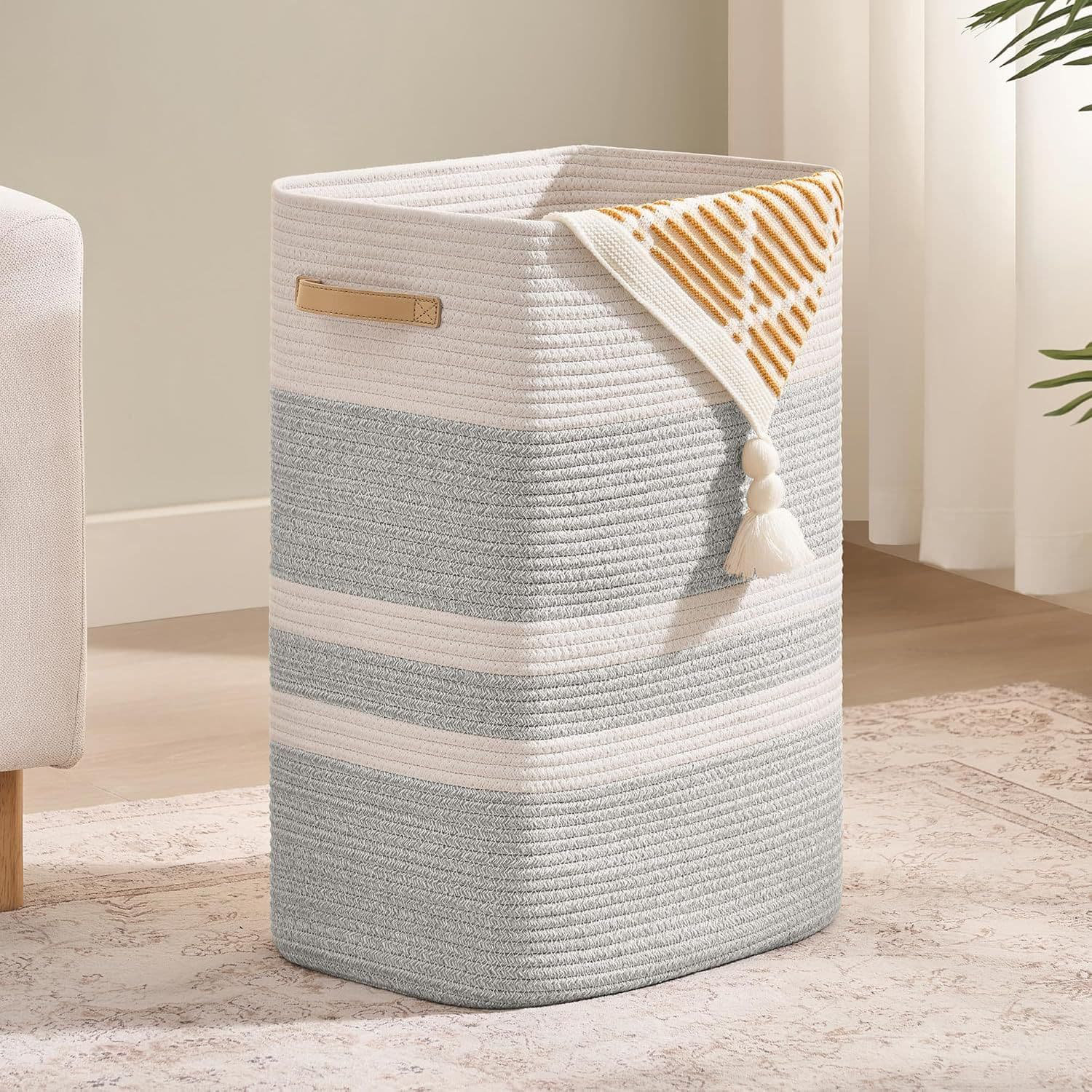 Beachcrest Home™ Laundry Hamper with Leather Handles | Wayfair