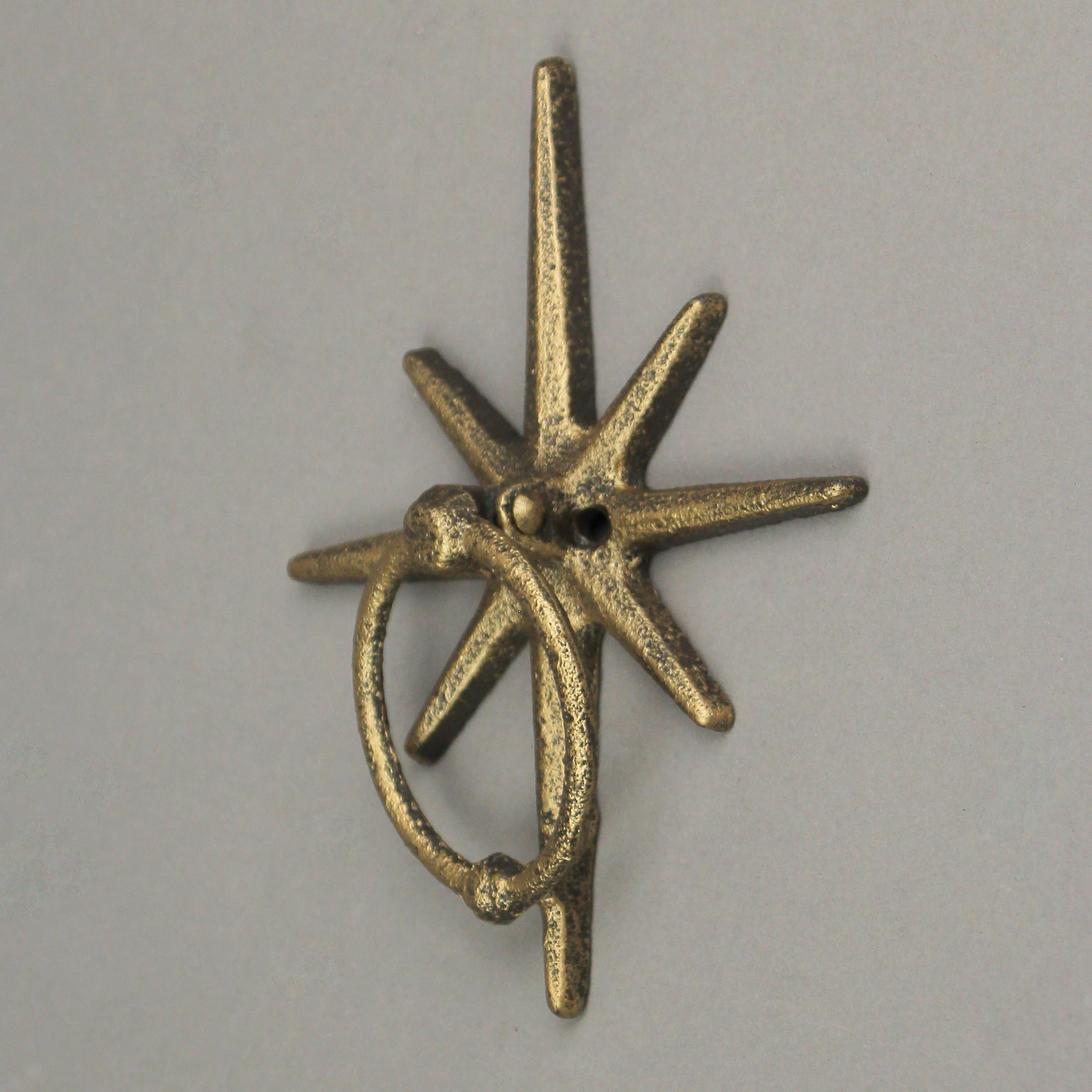 Zeckos Gold Cast Iron Decorative Starburst Door Knocker Rustic ...