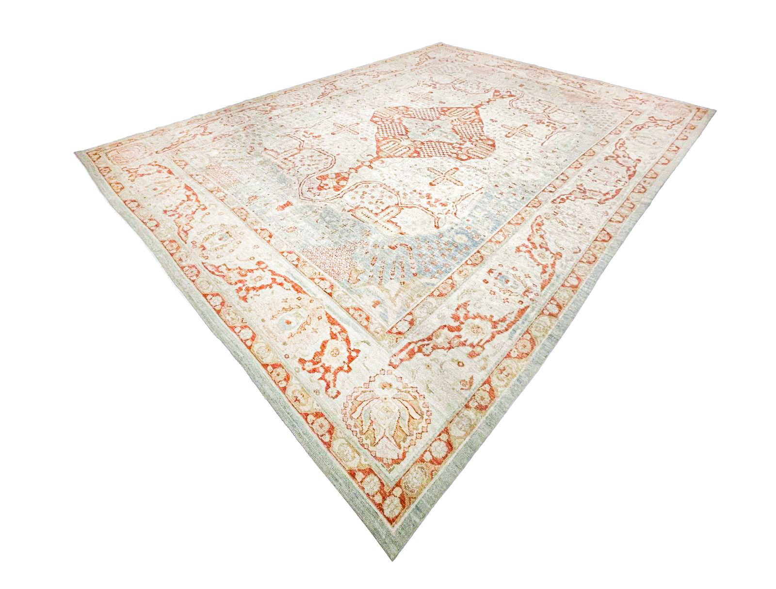 Home and Rugs One-of-a-Kind 10?6" x 13?9" 1950s Area Rug in Blue/Ivory ...