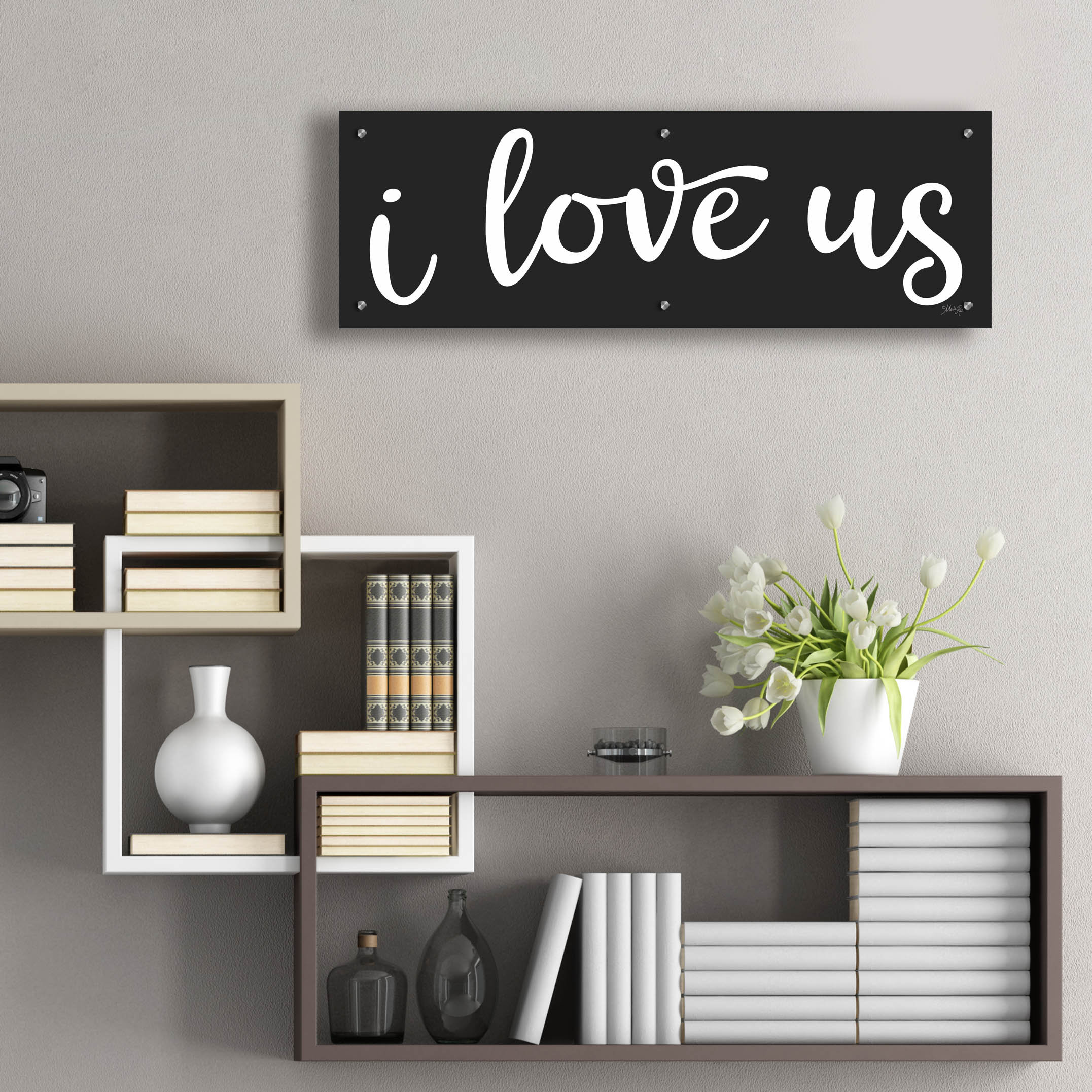 Ebern Designs 'I Love Us' by Marla Rae, Acrylic Glass Wall Art, 36"x12 ...