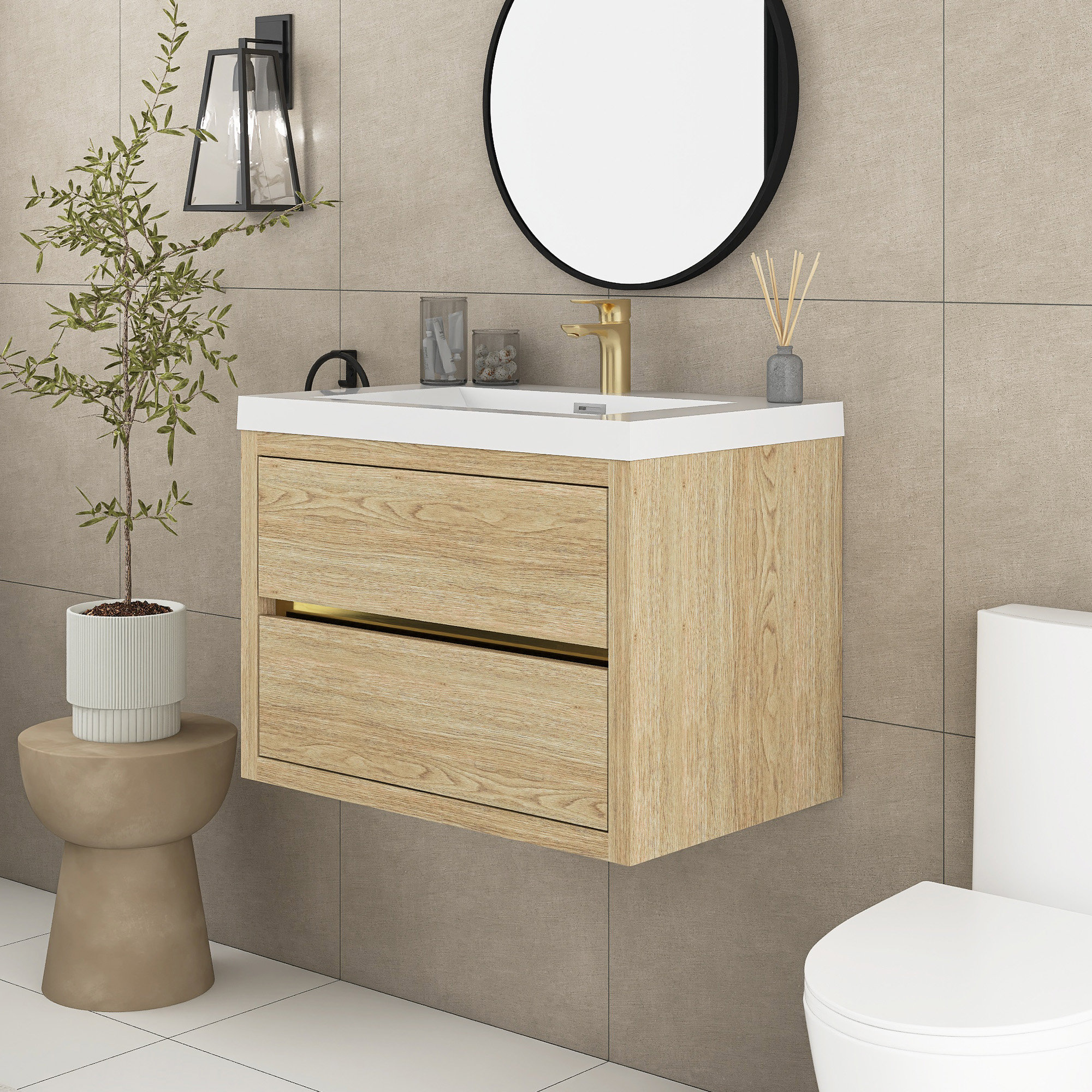 Staykiwi 30" Wall Mounted Bathroom Vanity With Sink | Wayfair