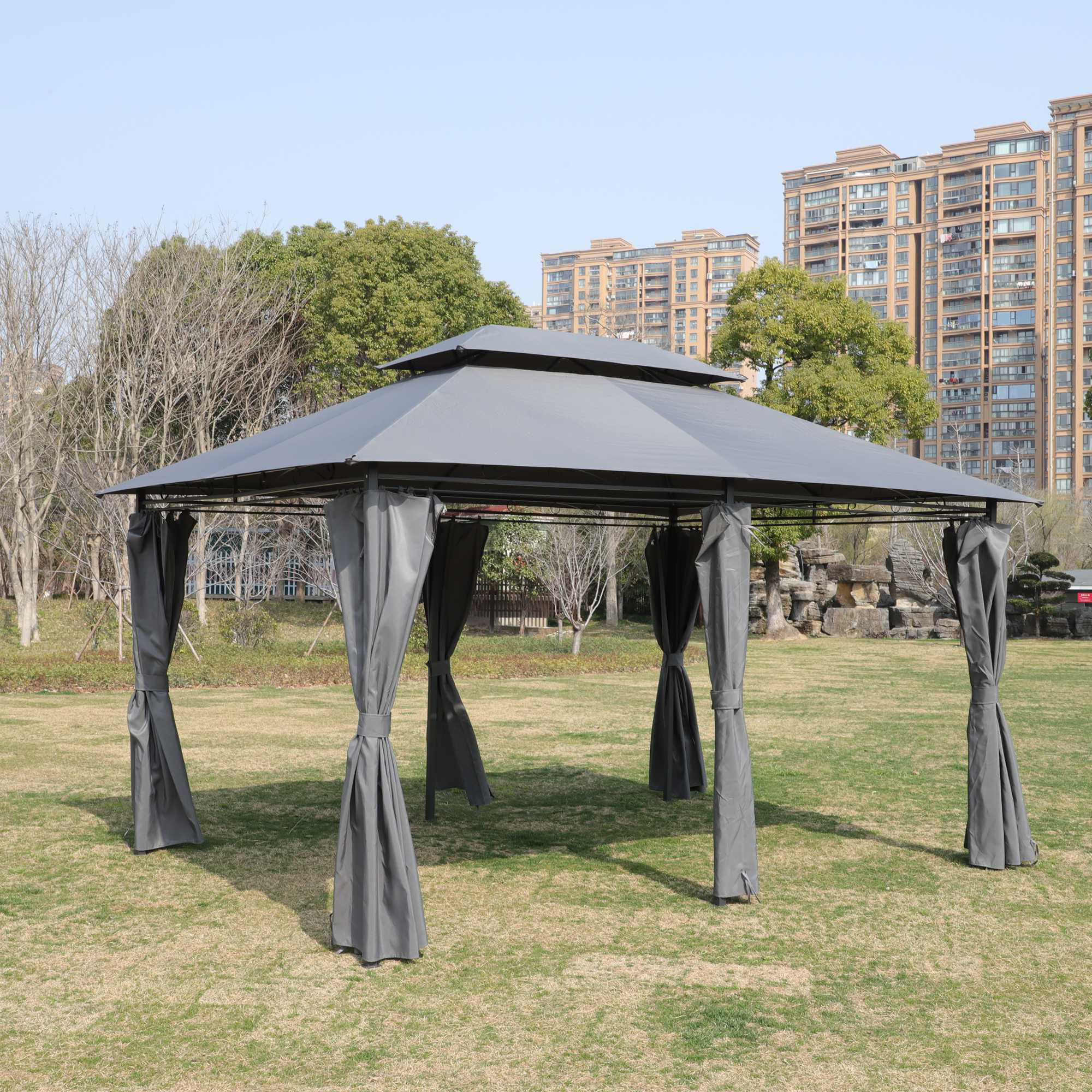 MJ RENOVATION GROUP LLC Outdoor Terrace Gazebo Canopy Tent with ...