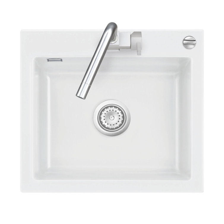 Systemceram Mera 510mm W Single Bowl Ceramic Inset Kitchen Sink ...