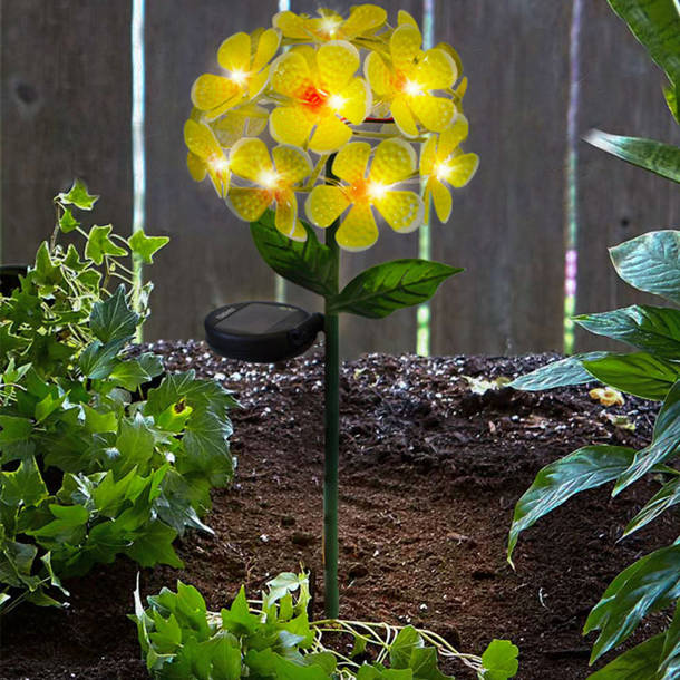 Touch of ECO Solar Powered LED Metal Flower Garden Stake Light ...