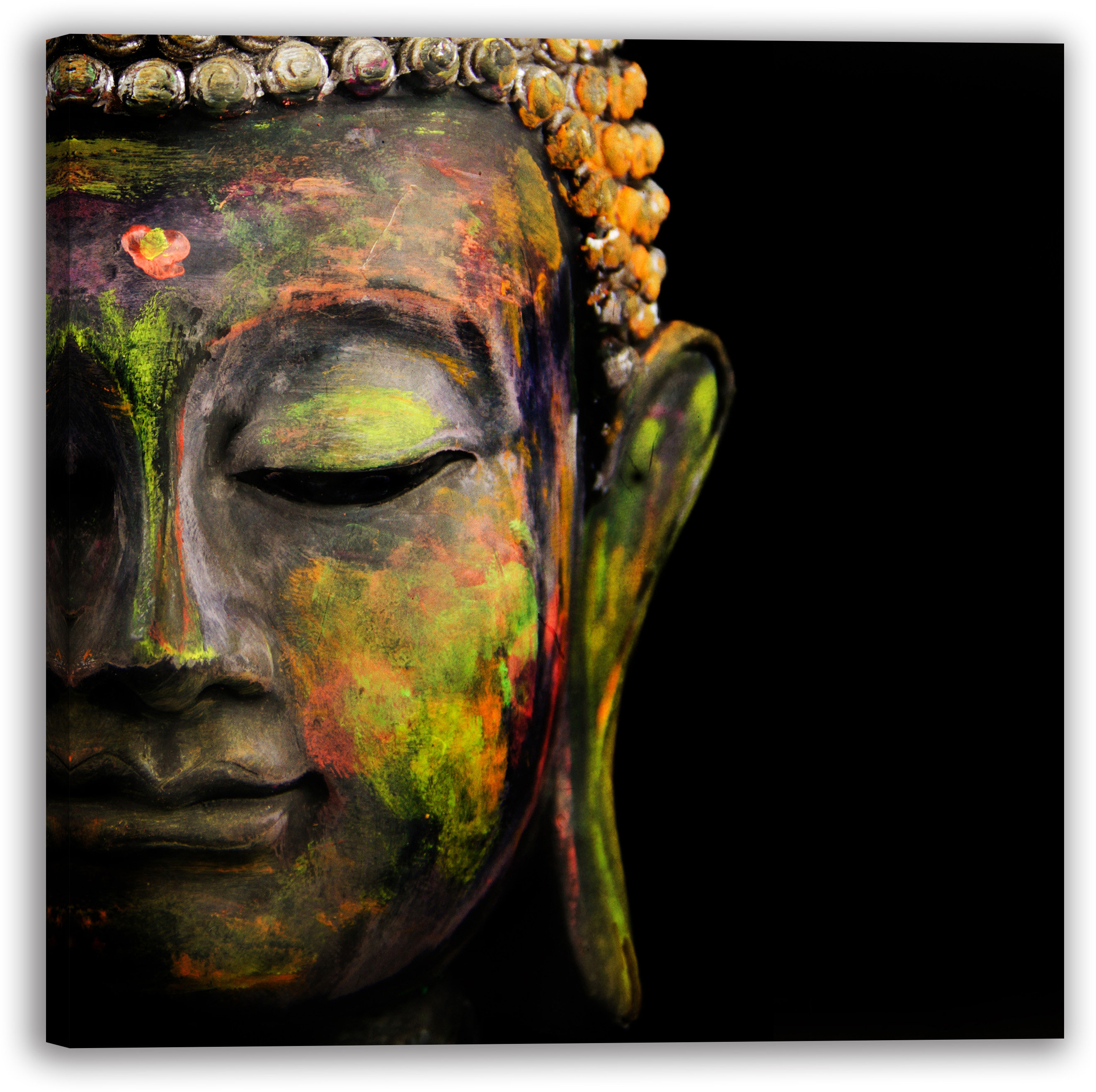 Bungalow Rose Colorful Tranquility Buddha Wrapped Canvas Print Artwork ...