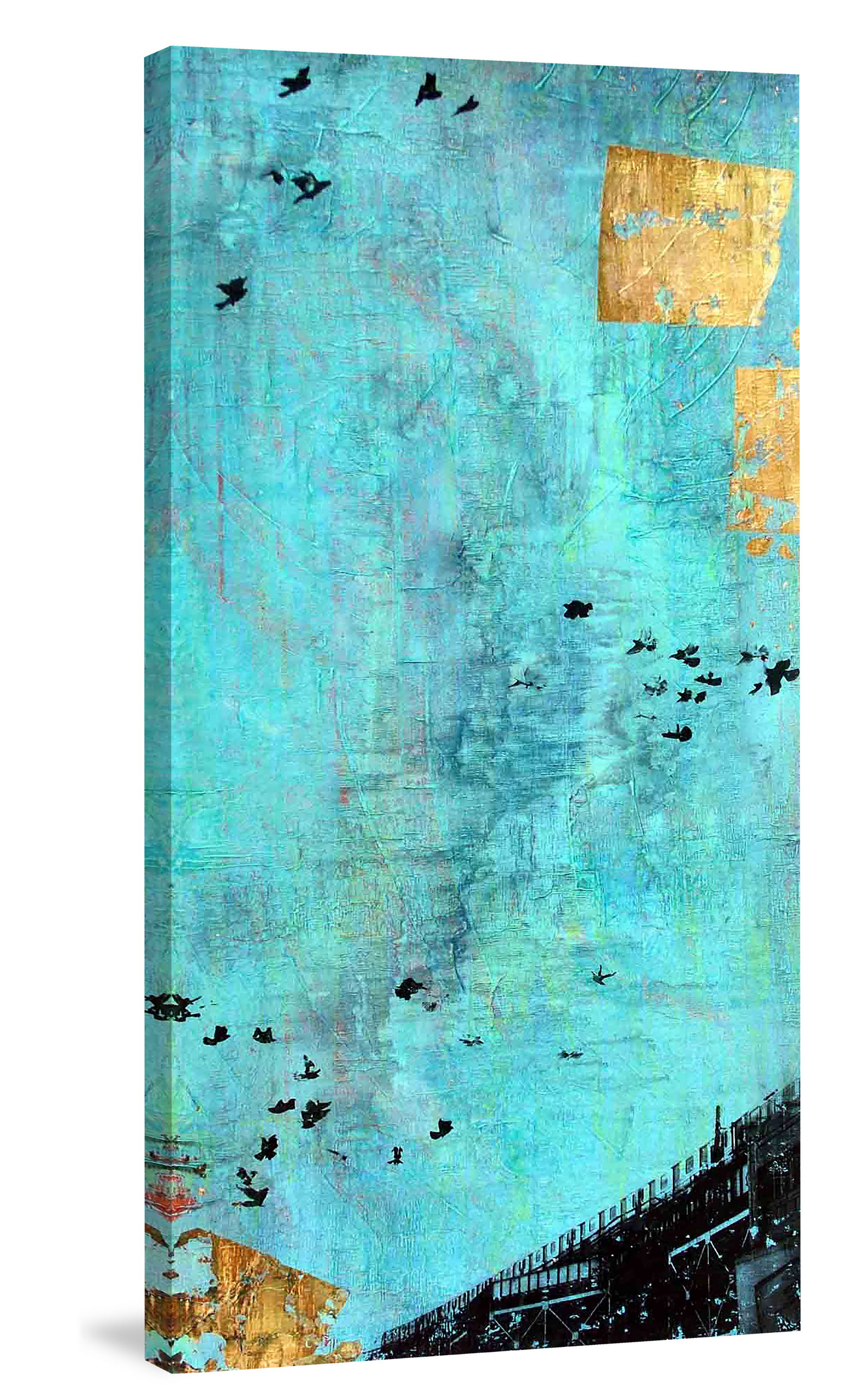 Marmont Hill 'Train With Birds' by Tracy Silva Barbosa Painting Print ...