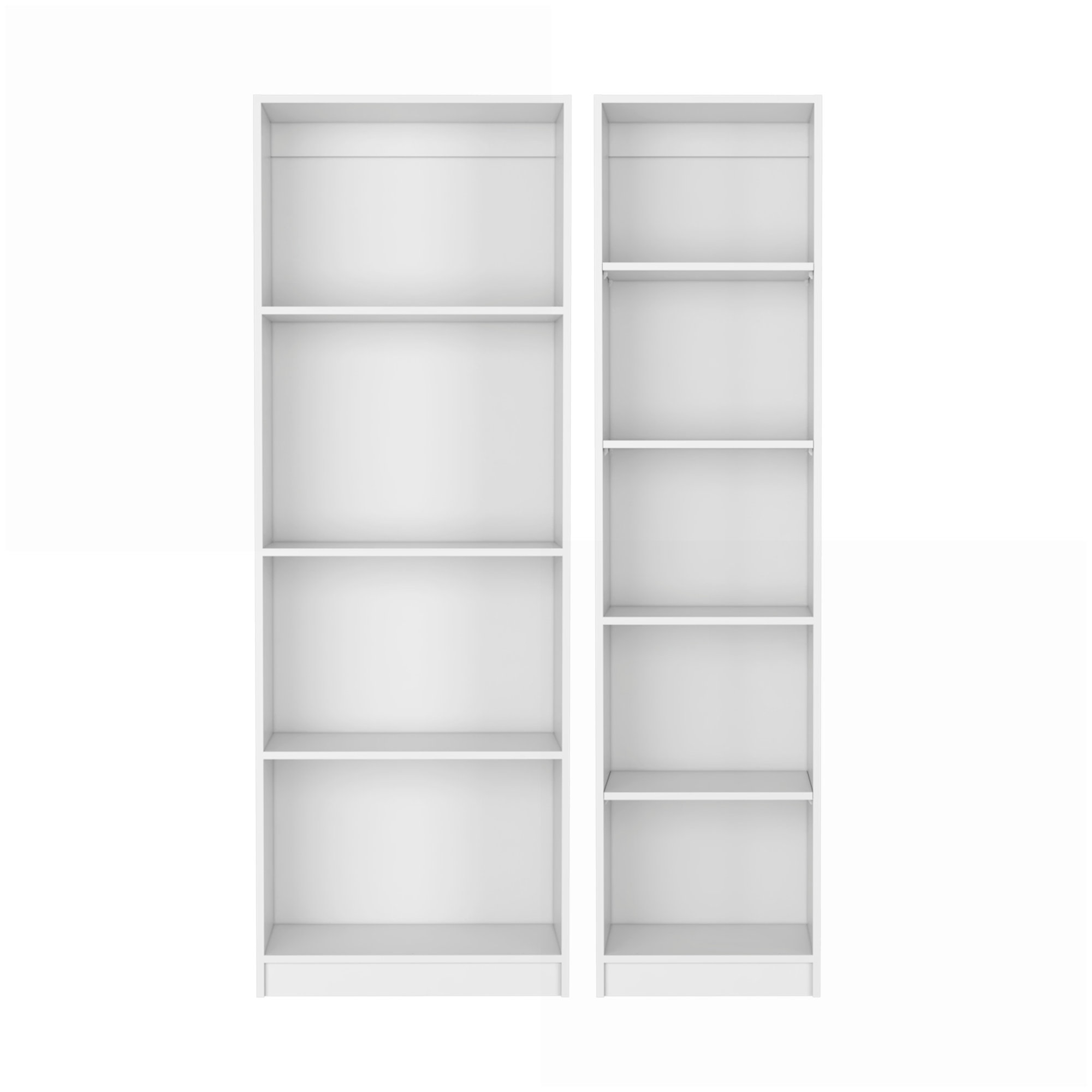 Latitude Run® Bookcases 2-Piece Modern Slim Set with Versatile Shelves ...