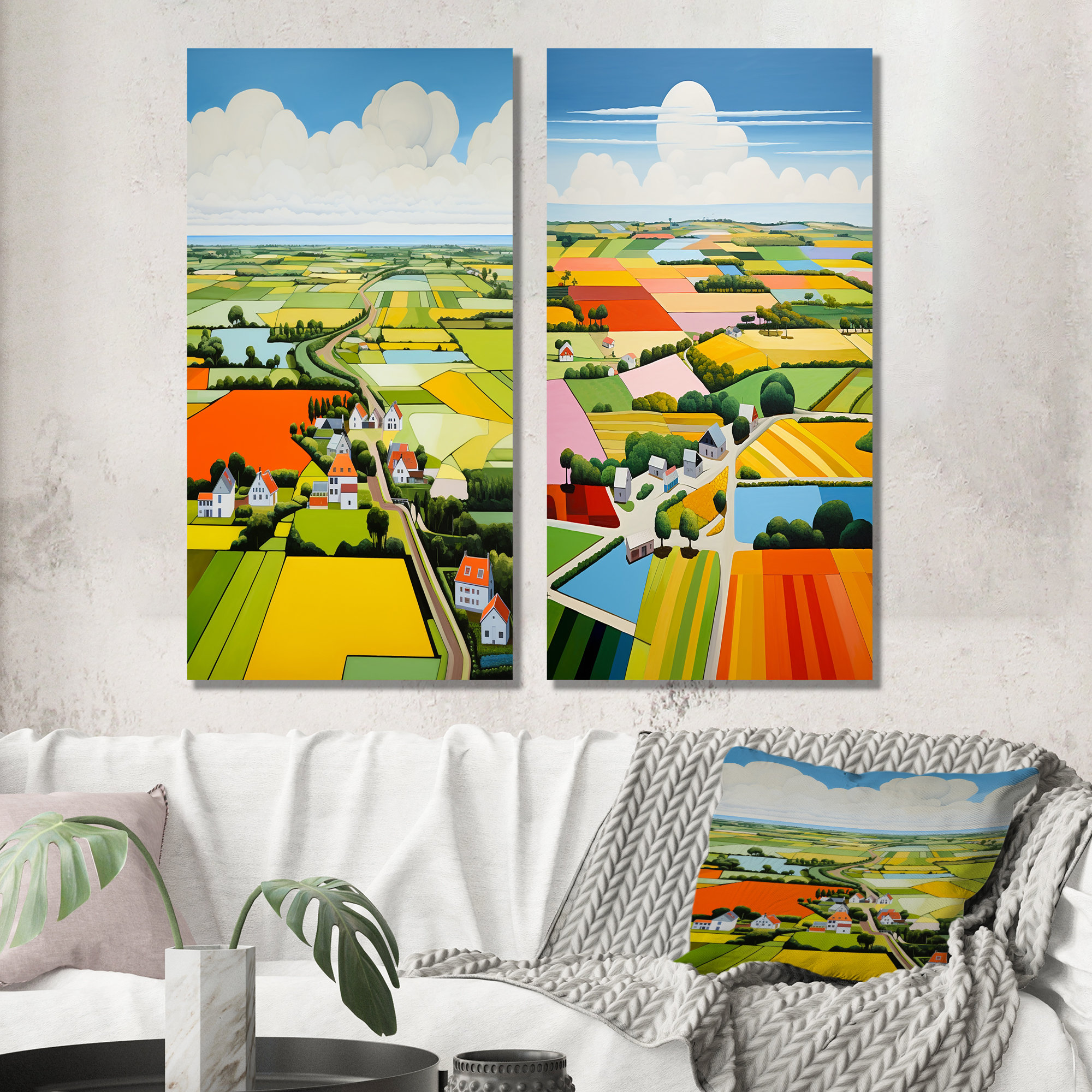 Lark Manor™ De Stijl Farm Landscape - Countryside Wall Art Prints Set ...