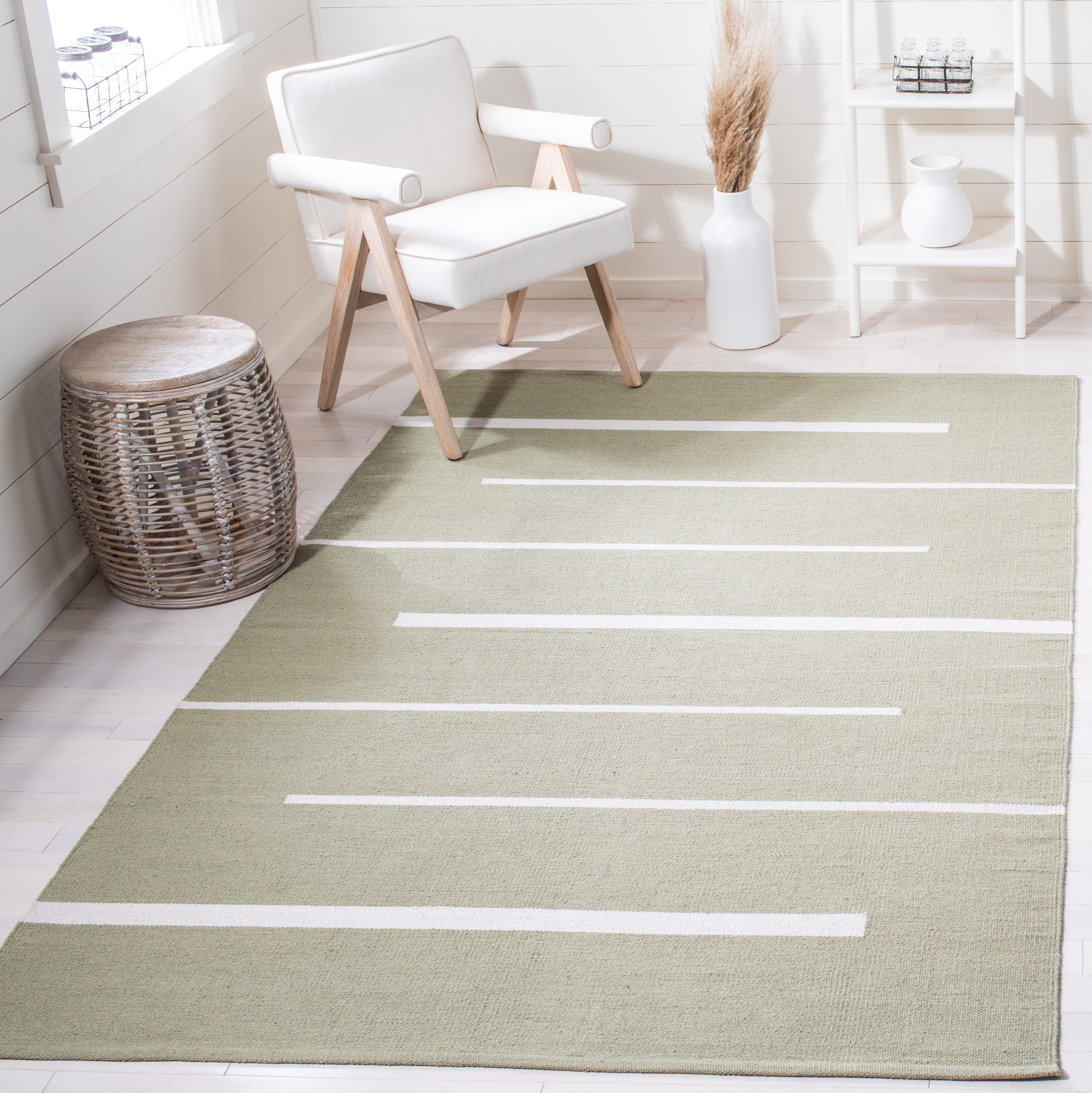 Ebern Designs Estis Hand Woven Cotton Striped Rug & Reviews | Wayfair
