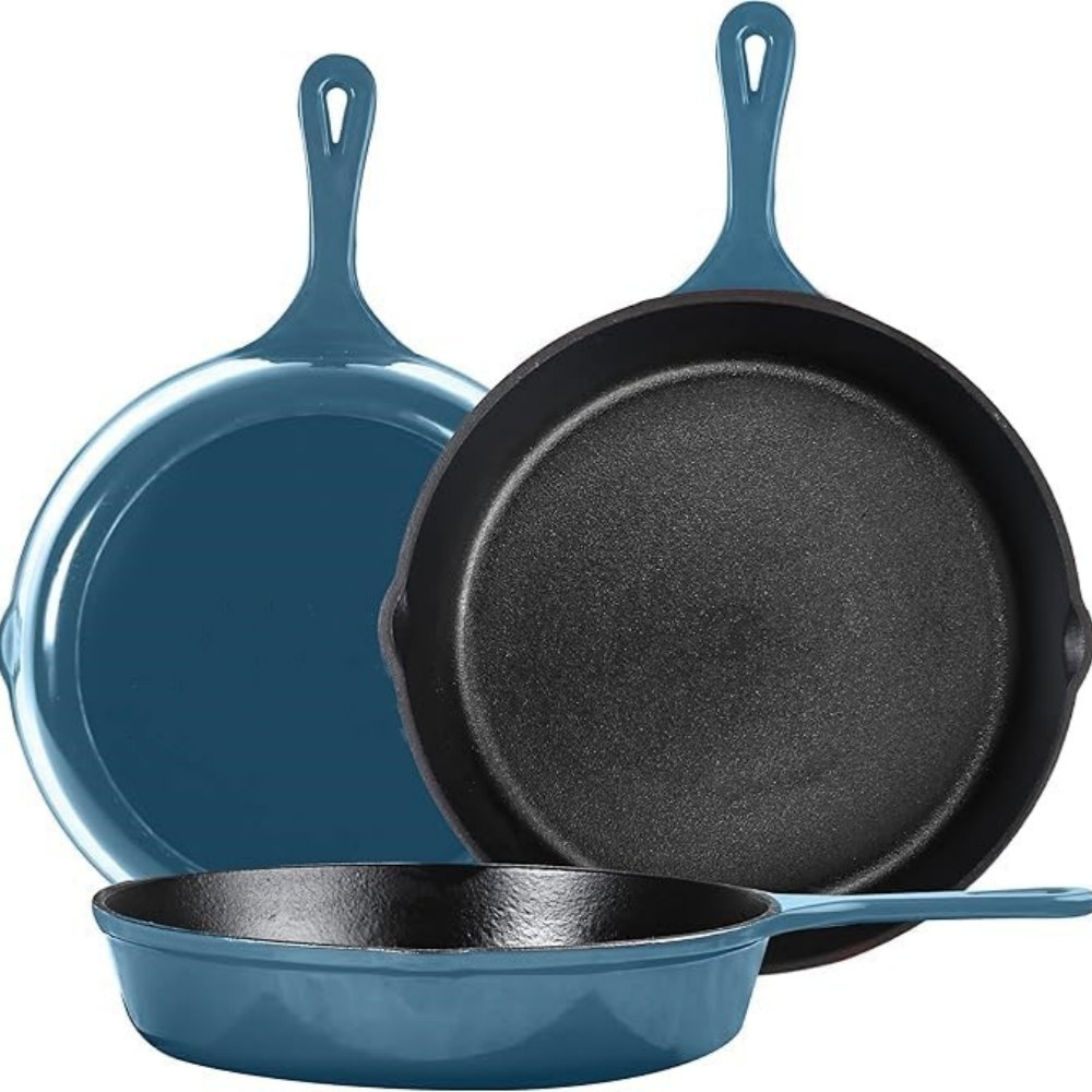 LIFETIME FLOORING LLC Saute Fry Pan - Pre-Seasoned Cast Iron Skillet ...