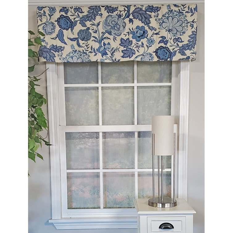 East Urban Home Floral Cotton Tailored 50'' W Window Valance in | Wayfair