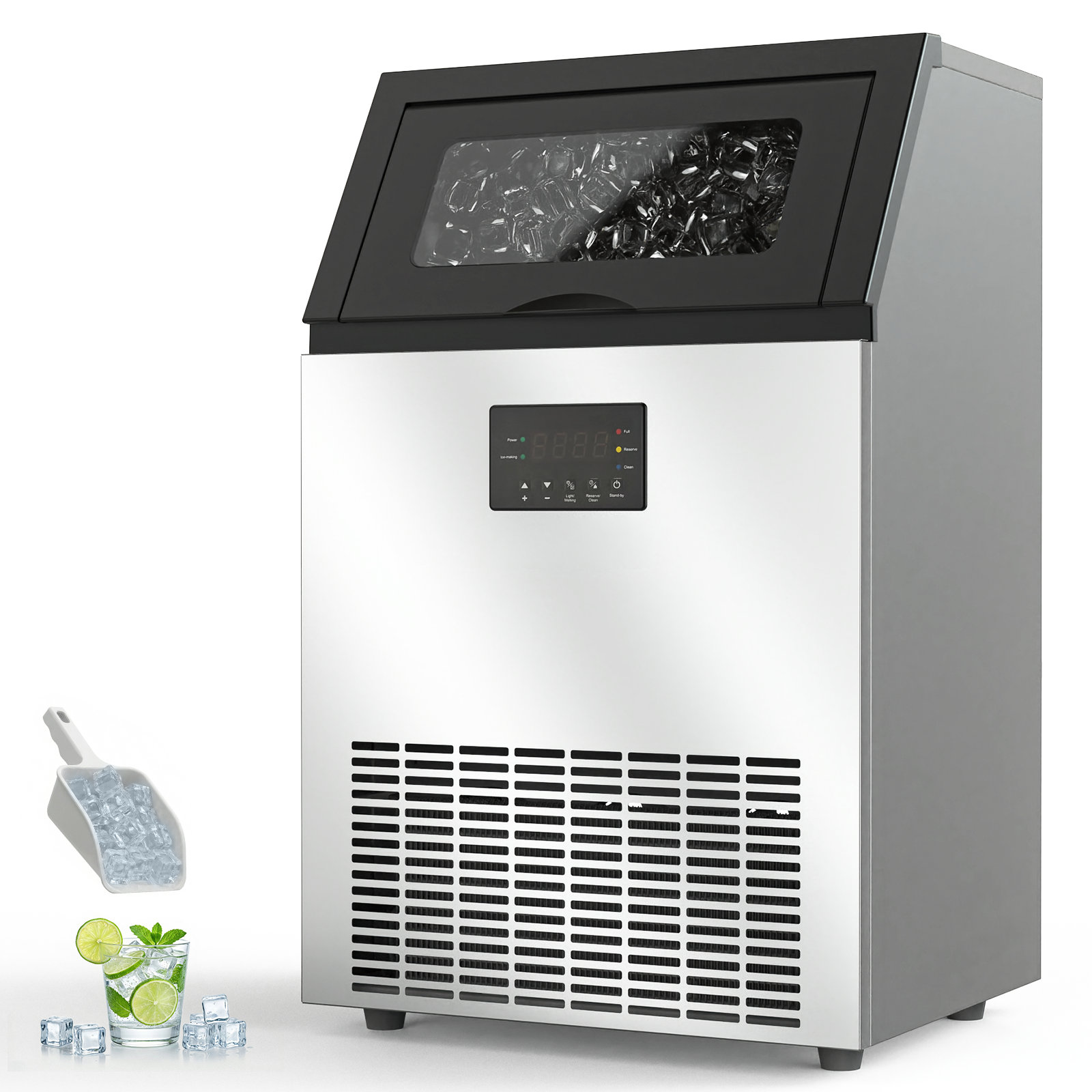 Outbid 20"W 200Lbs Daily Production Clear Cube Ice Undercounter Ice ...