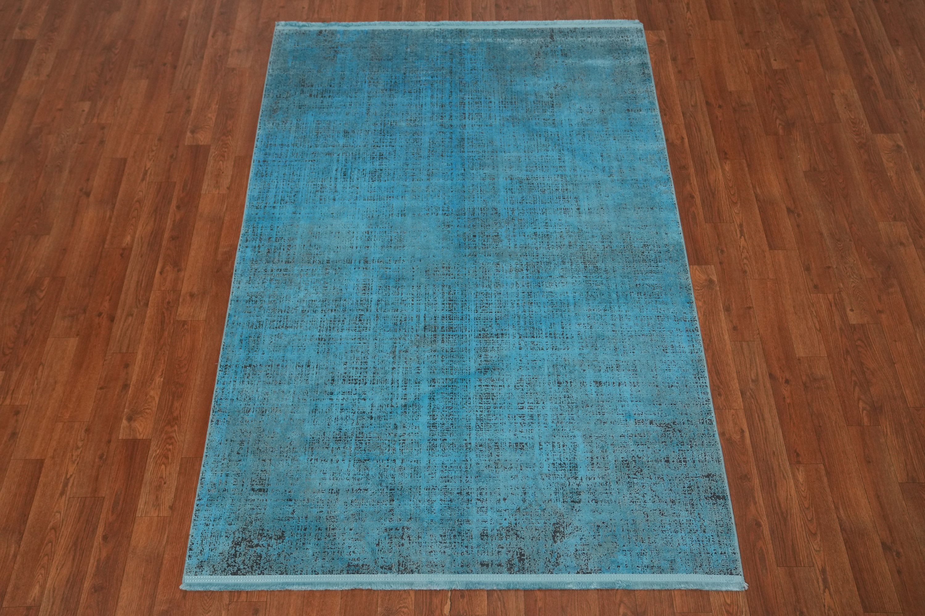 Hokku Designs Stunning Blue Modern Rug 4x6 with a Subtle Distressed ...