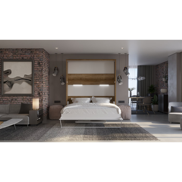 Ivy Bronx Ayvri European Kingsize (160 x 200cm) Upholstered Murphy Bed ...