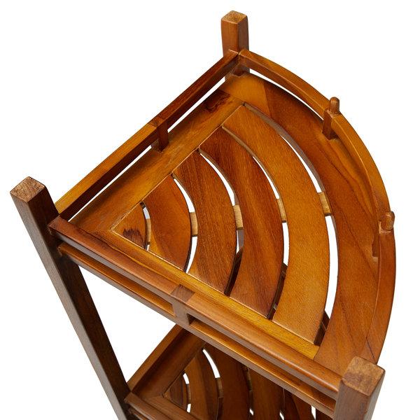 Rebrilliant Nichaolas Freestanding Teak Shower Shelf | Wayfair