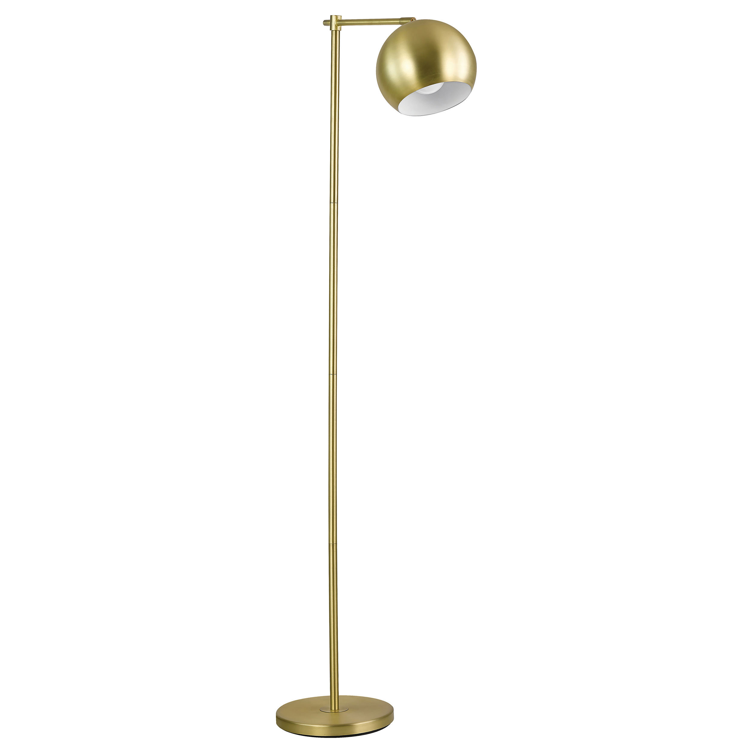 Everly Quinn Linnea 60-Inch Dome Shade Task Floor Lamp Brushed Gold ...