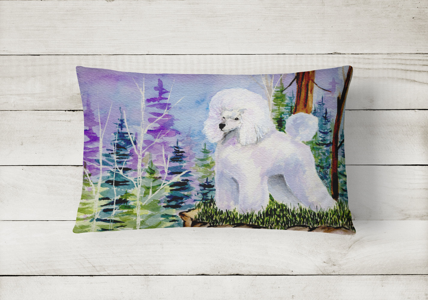 Caroline's Treasures Poodle Poodle Indoor/Outdoor Throw Pillow | Wayfair