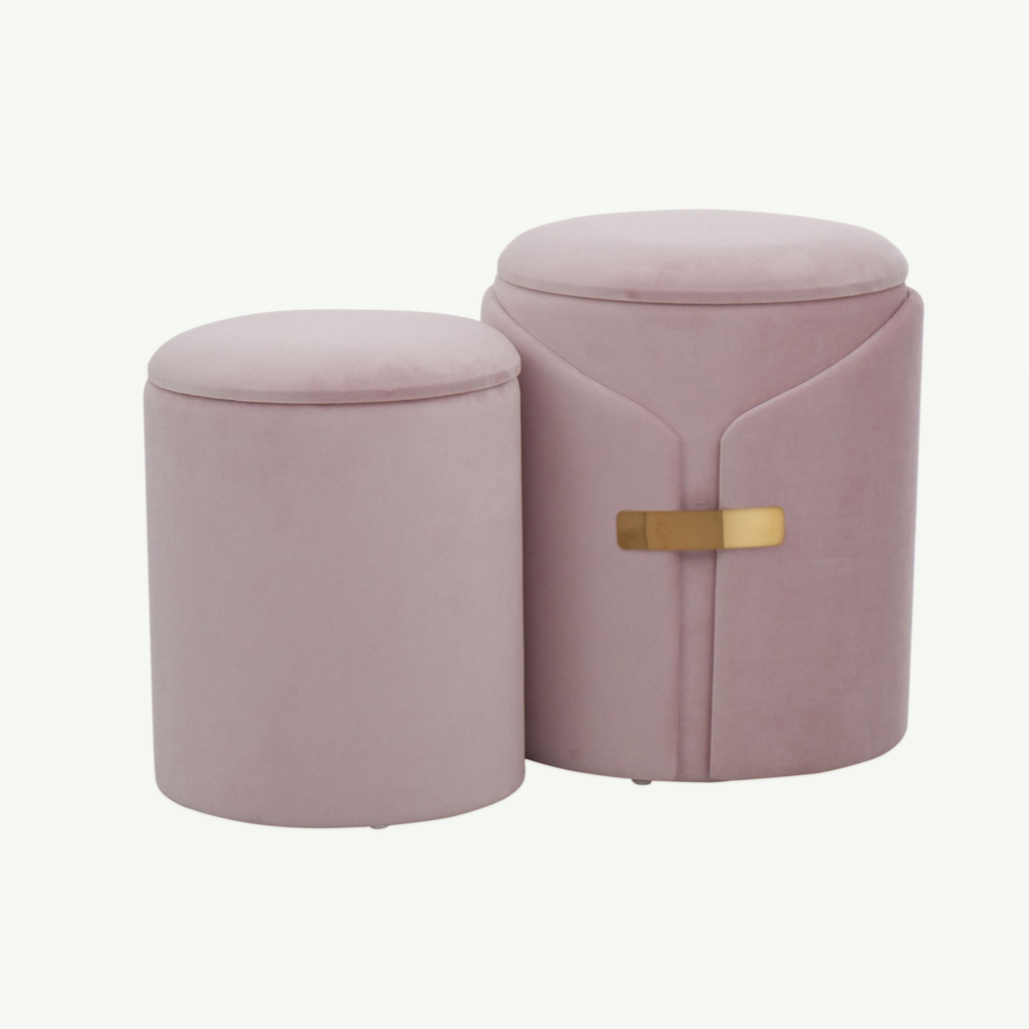 Mercer41 Dahlia Contemporary/Glam Nesting Ottoman Set In Velvet With ...