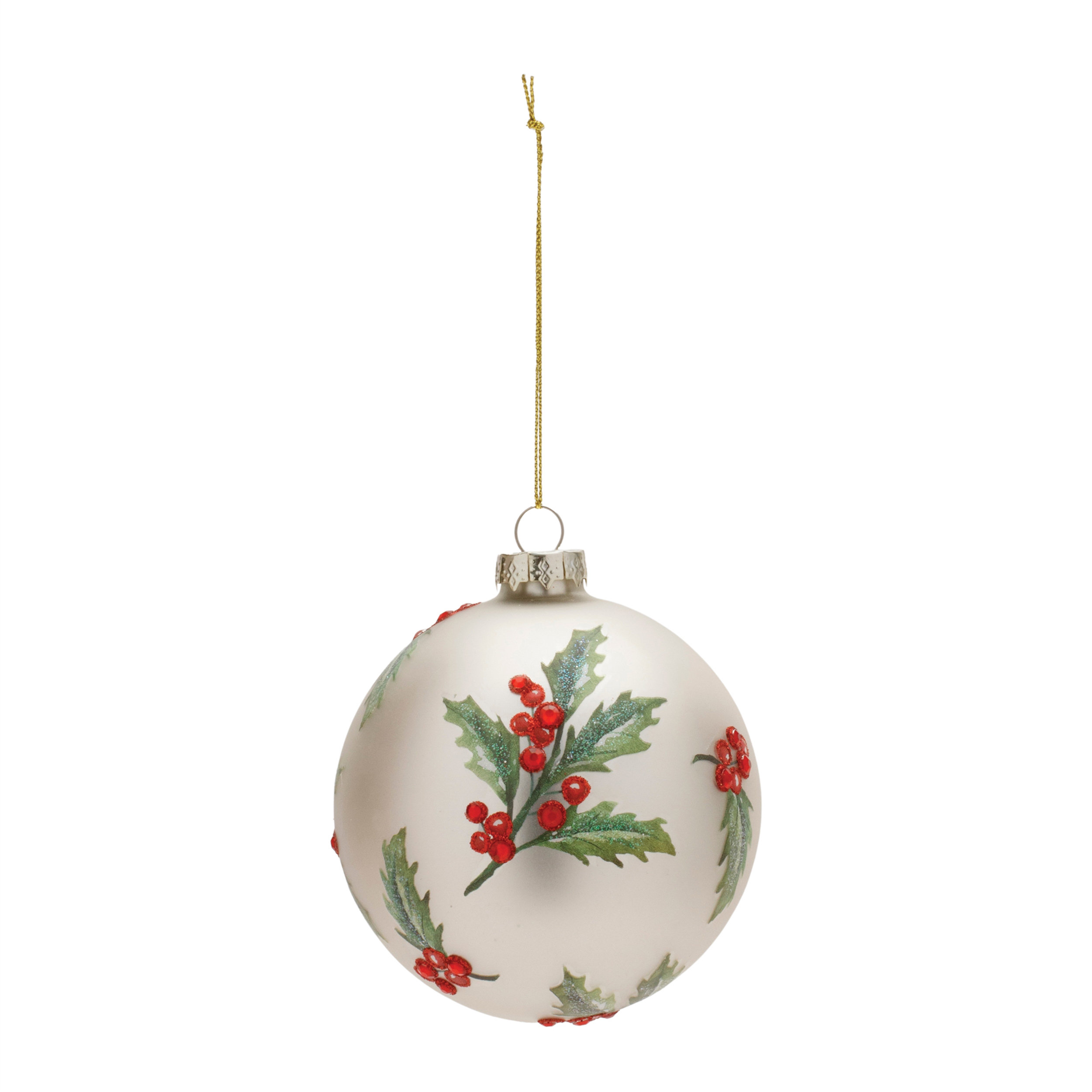 The Holiday Aisle® Holly Glass Ball Ornament (Set of 6) | Wayfair