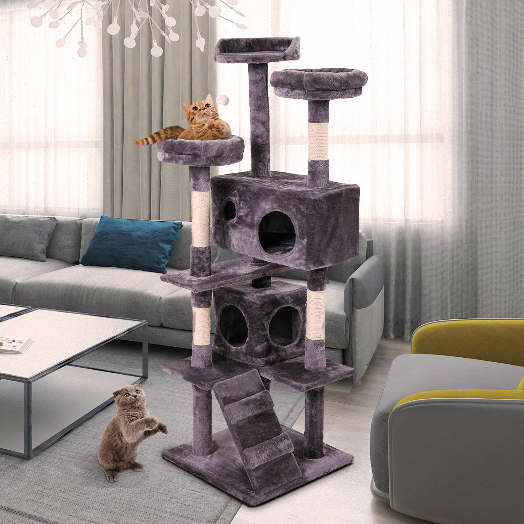 Tucker Murphy Pet™ Versatile Cat Tower With Plush Cushion And Multiple ...