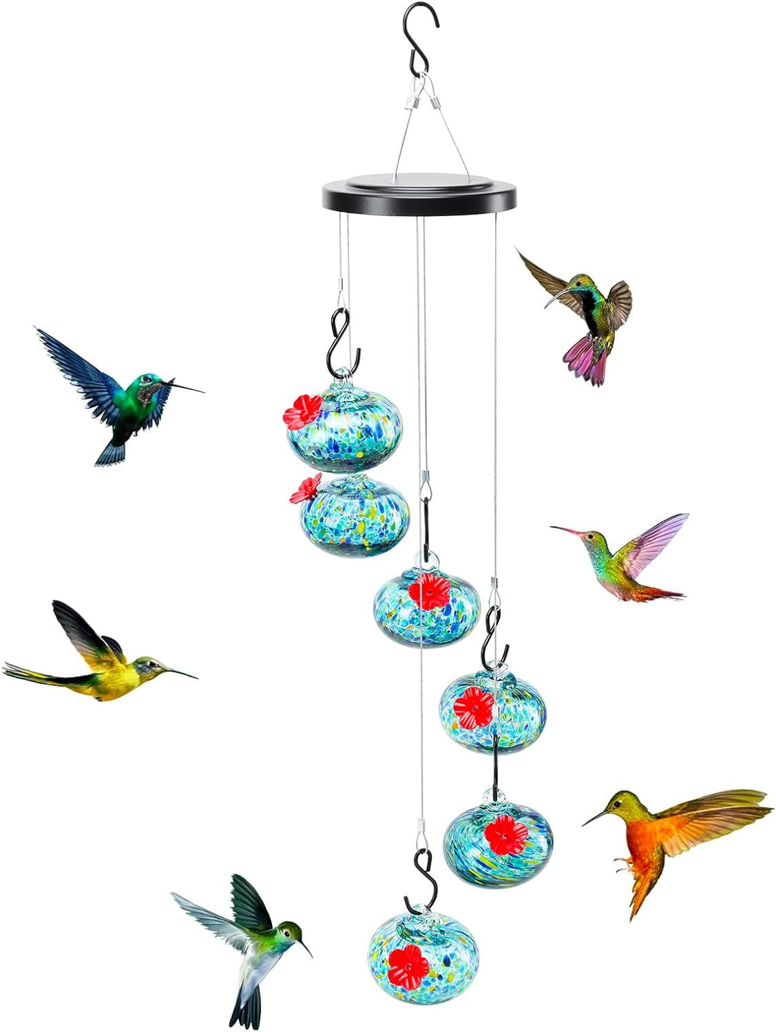 Arlmont & Co. Quinterius Glass Hanging Decorative Bird Feeder | Wayfair