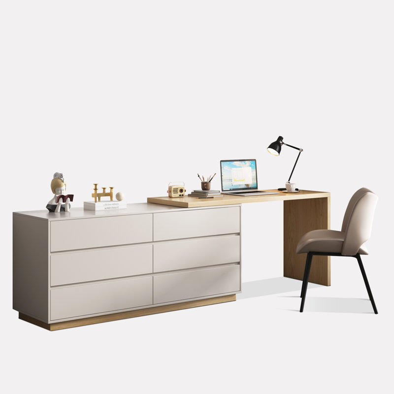 Hokku Designs Jahcari 51.1 W Reversible Industrial Wood Executive ...