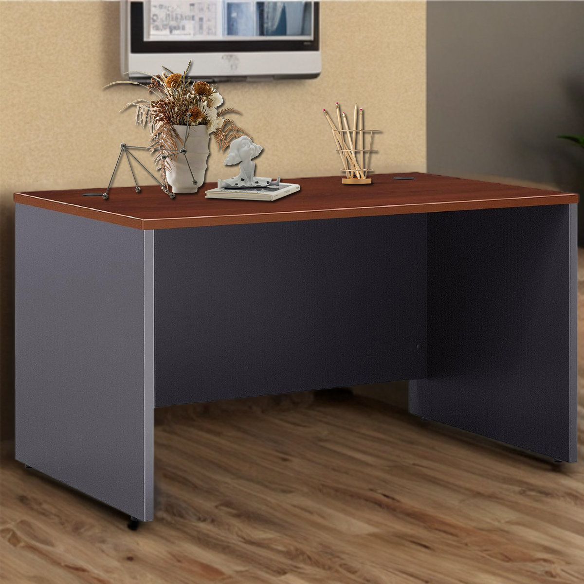 Hokku Designs Shell Desk,Minimalist desk, Hansen Cherry - Wayfair Canada