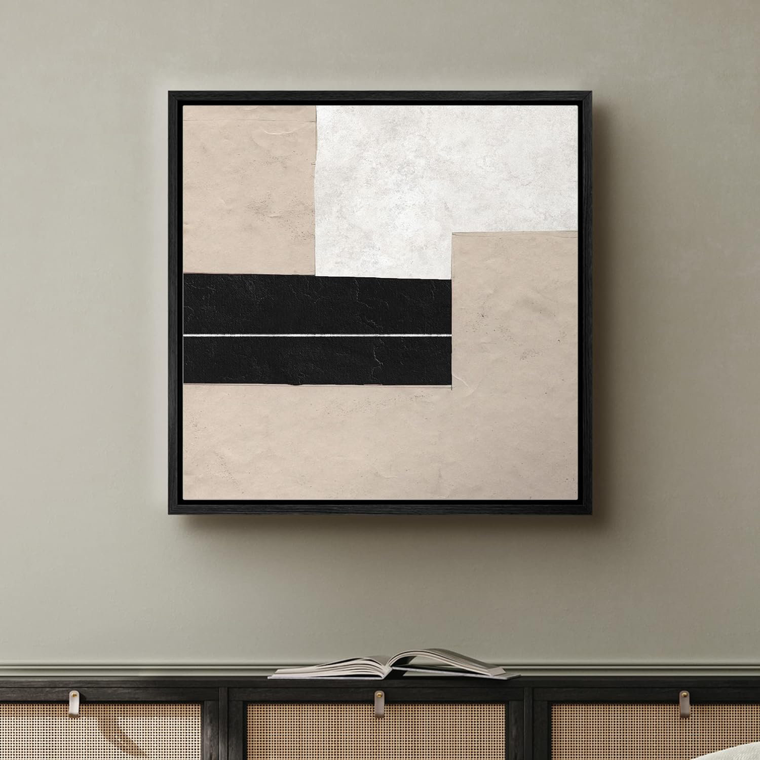 wall26 Geometric Black Brown Color Blocks Abstract Shapes Modern Art ...