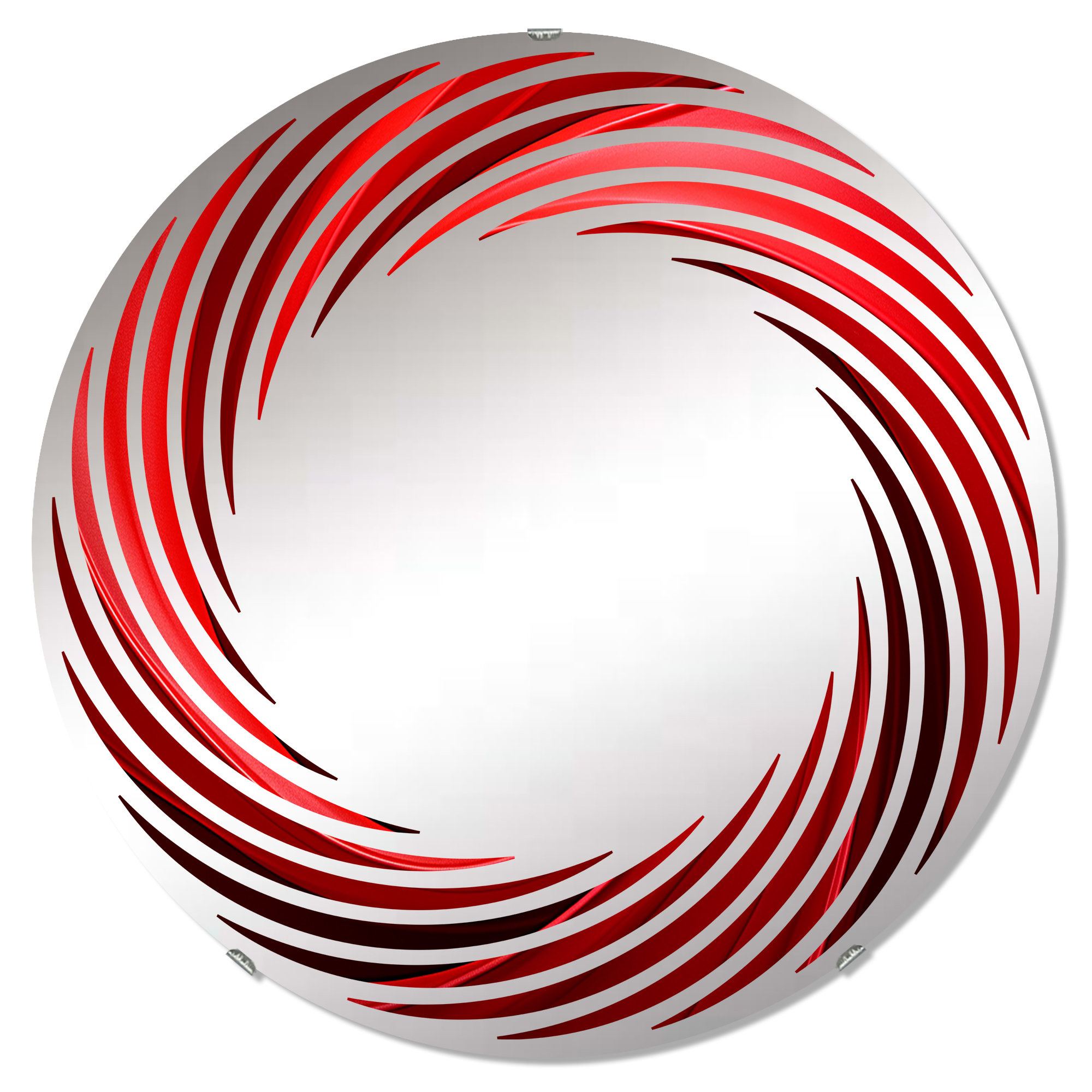 East Urban Home Red Perpetual Pulse Vortex - Spiral Wall Mirror ...